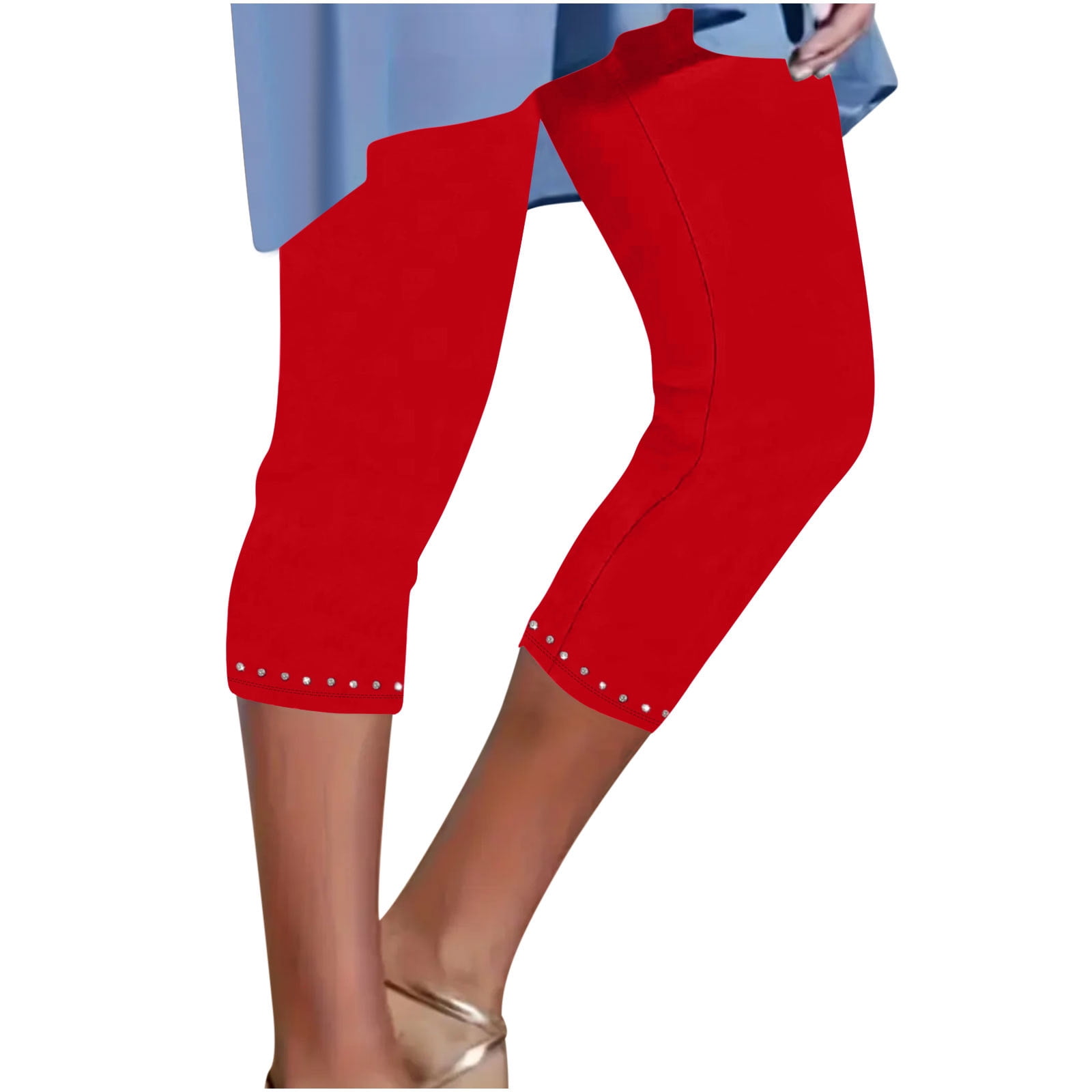 Iugvhana Capri Pants for Women High Waisted Slim Fit Lightwieght ...