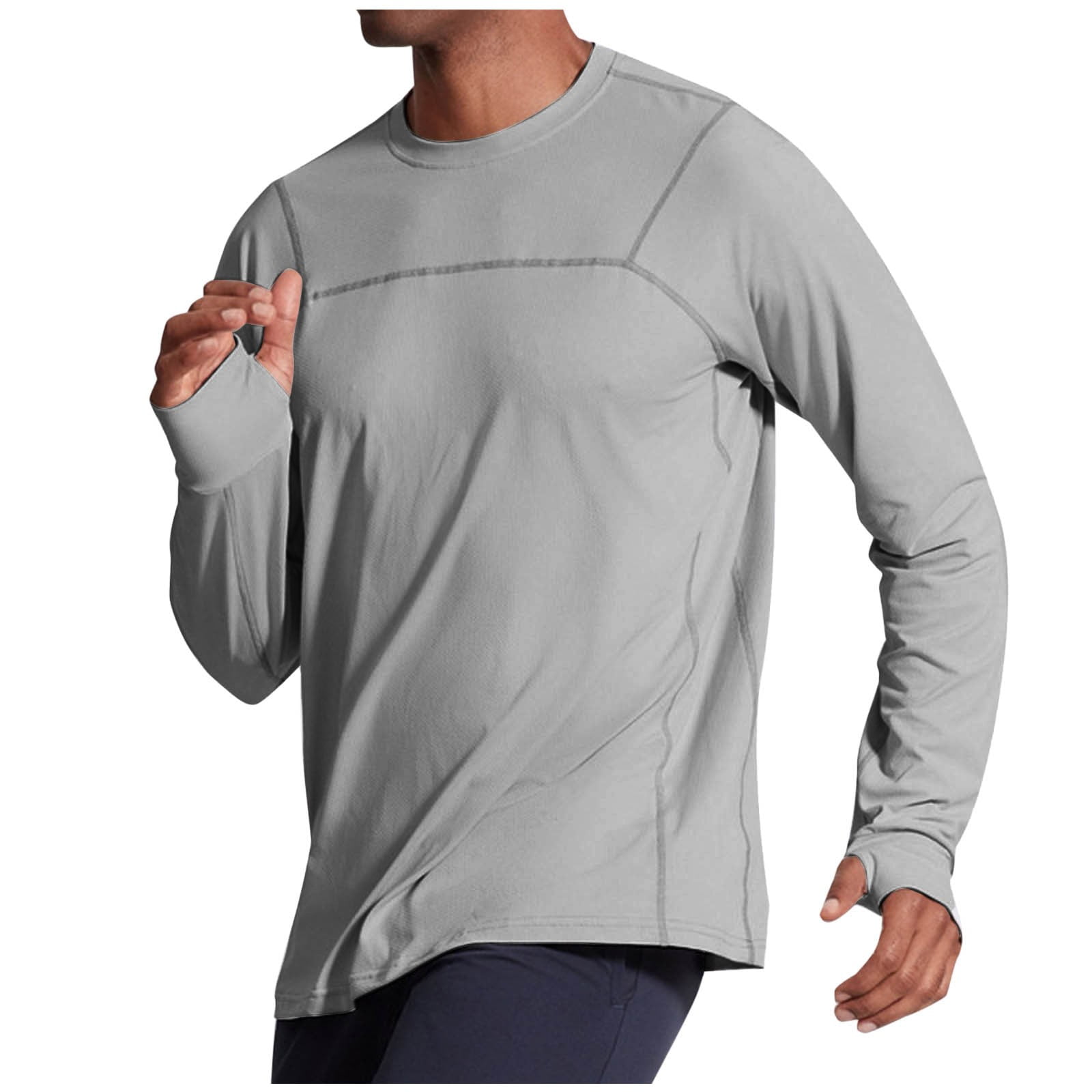 Iugvhana Lightweight T-Shirts for Men Sun Protection Crew Neck Long ...
