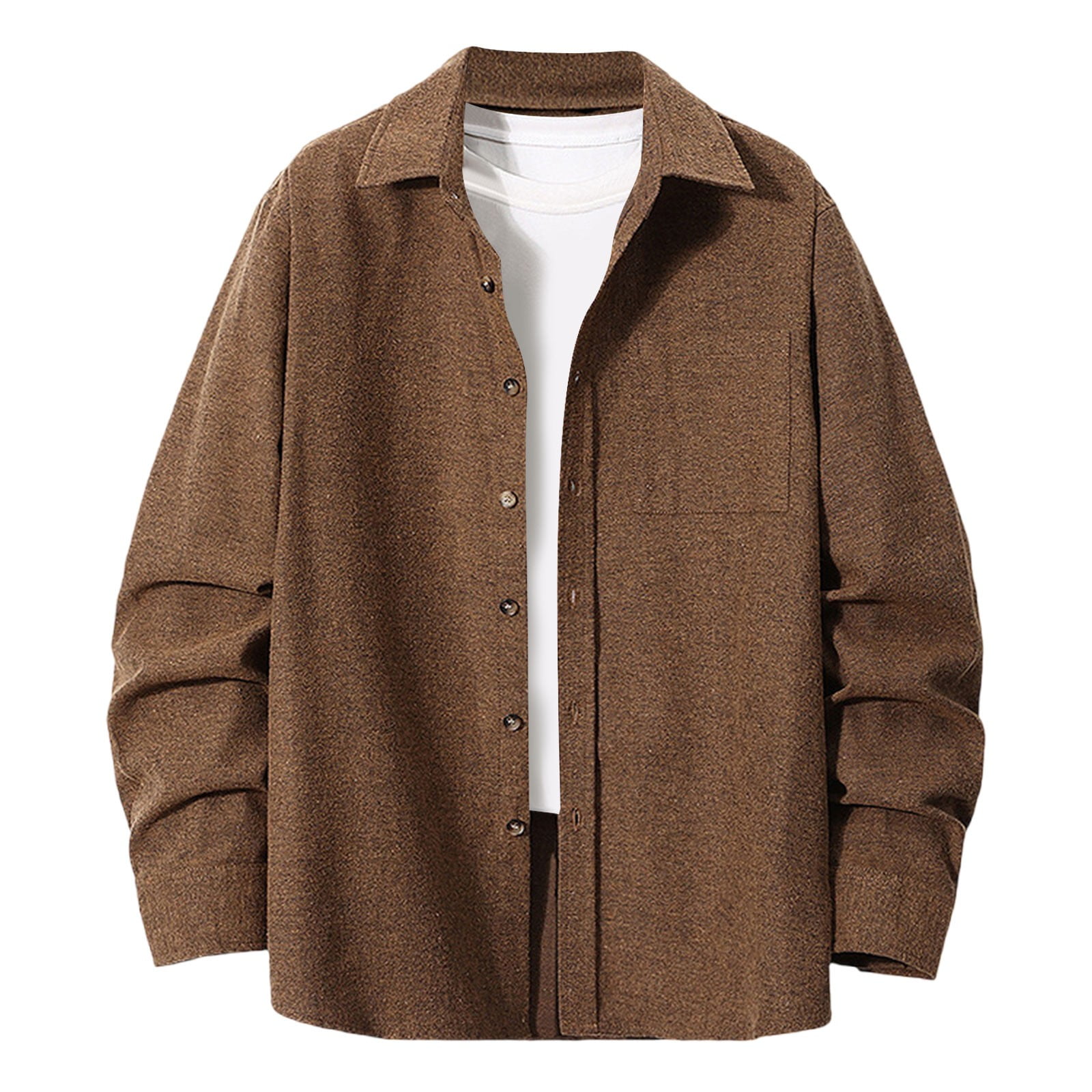 Iugvhana Men's Button Down Shirt Blouse Loose Casual Long Sleeve ...