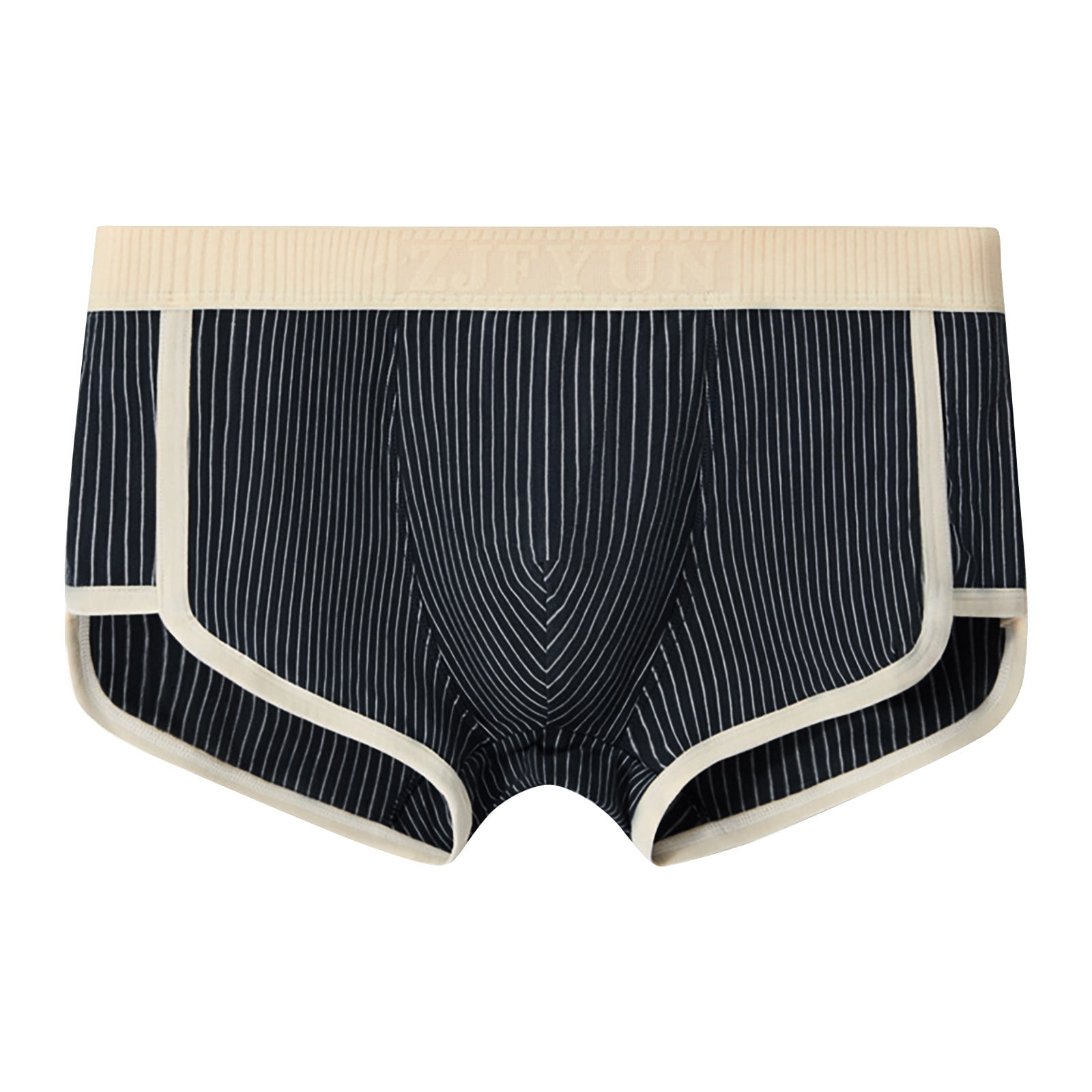 Iugvhana Men's Cotton Stripe Boxers – Button Fly Lounge Trunks, Low ...