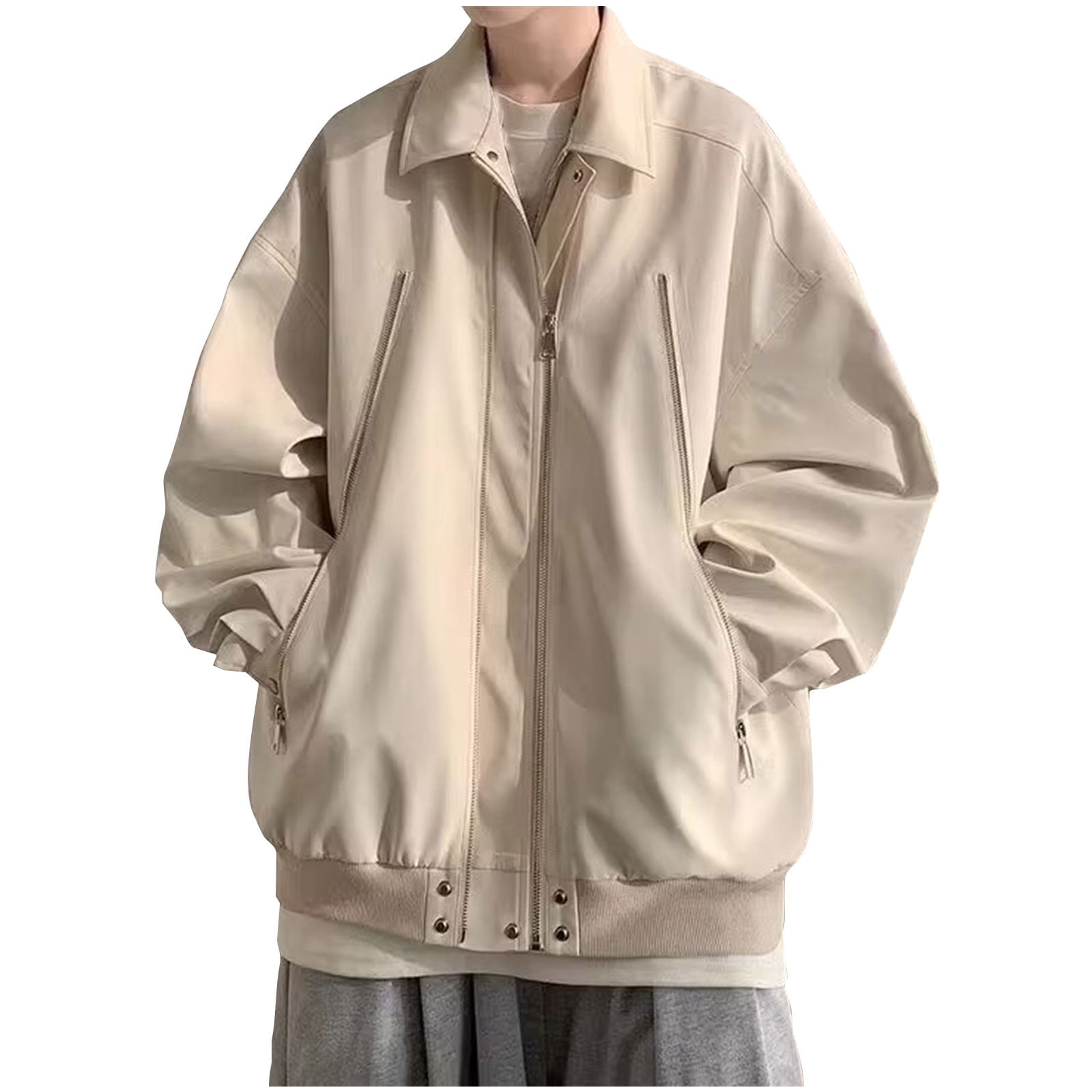 Iugvhana Men's Jacket Lightweight Softshell Windbreaker Fall Winter Zip ...