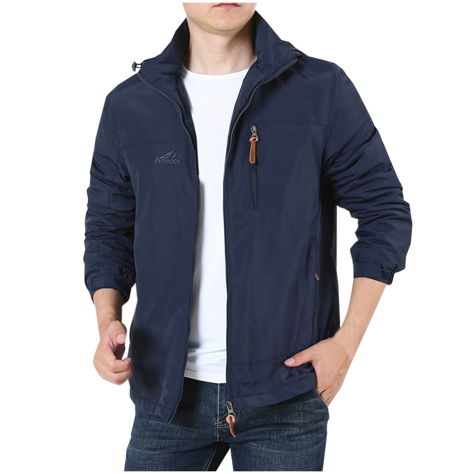 Iugvhana Men's Regular Fit Jacket Classic Solid Fleece Lined Warm ...