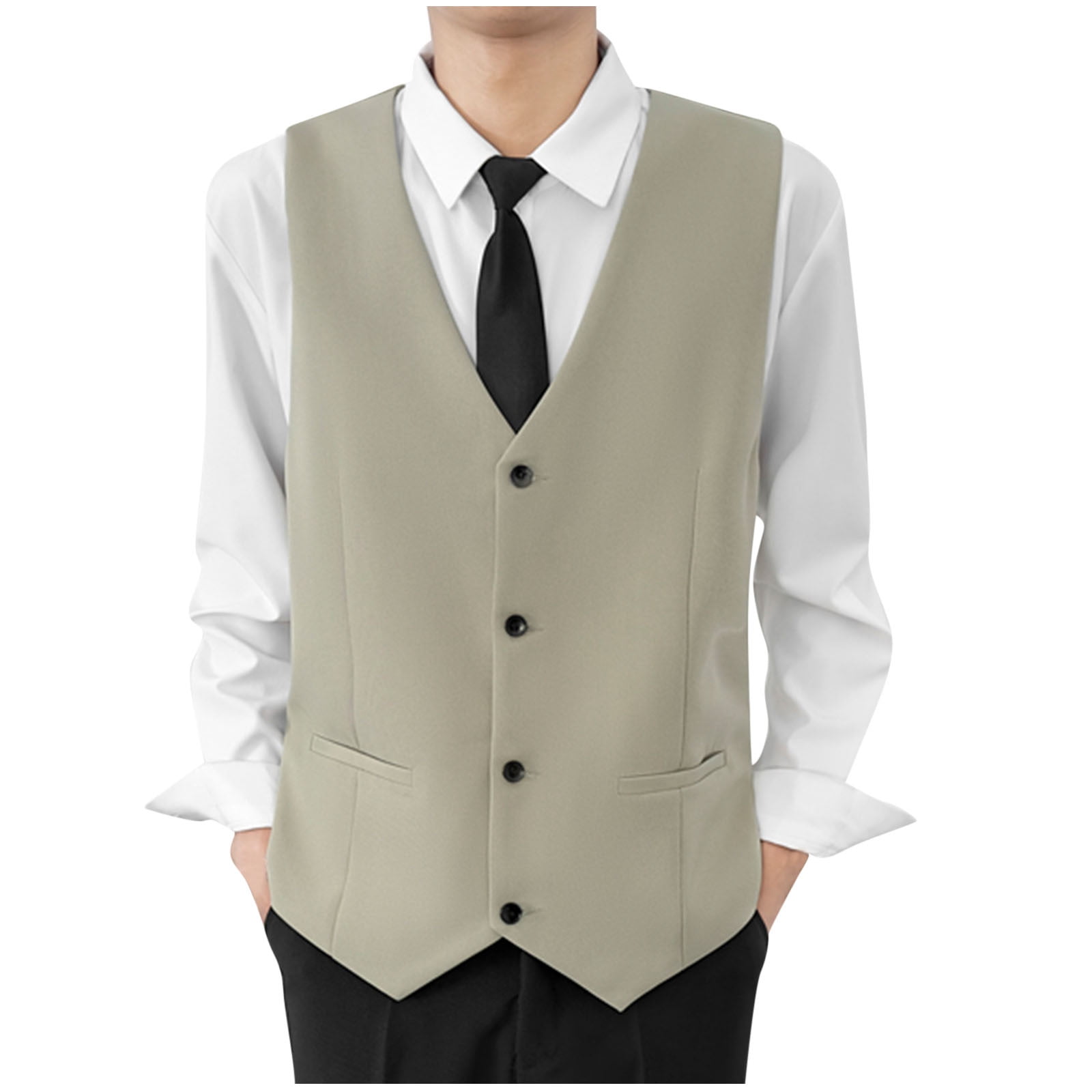 Iugvhana Men's Suit Vests Business Casual Vest Lightweight Formal Dress ...
