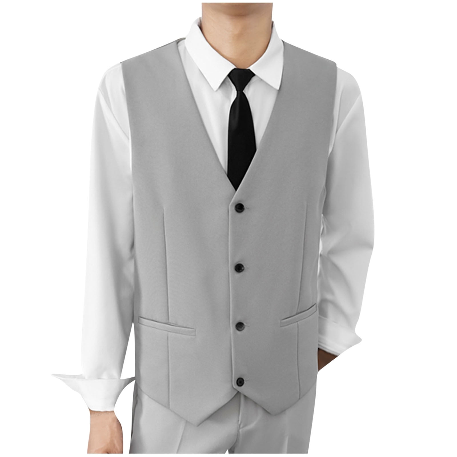 Iugvhana Men's Suit Vests Business Casual Vest Lightweight Formal Dress ...