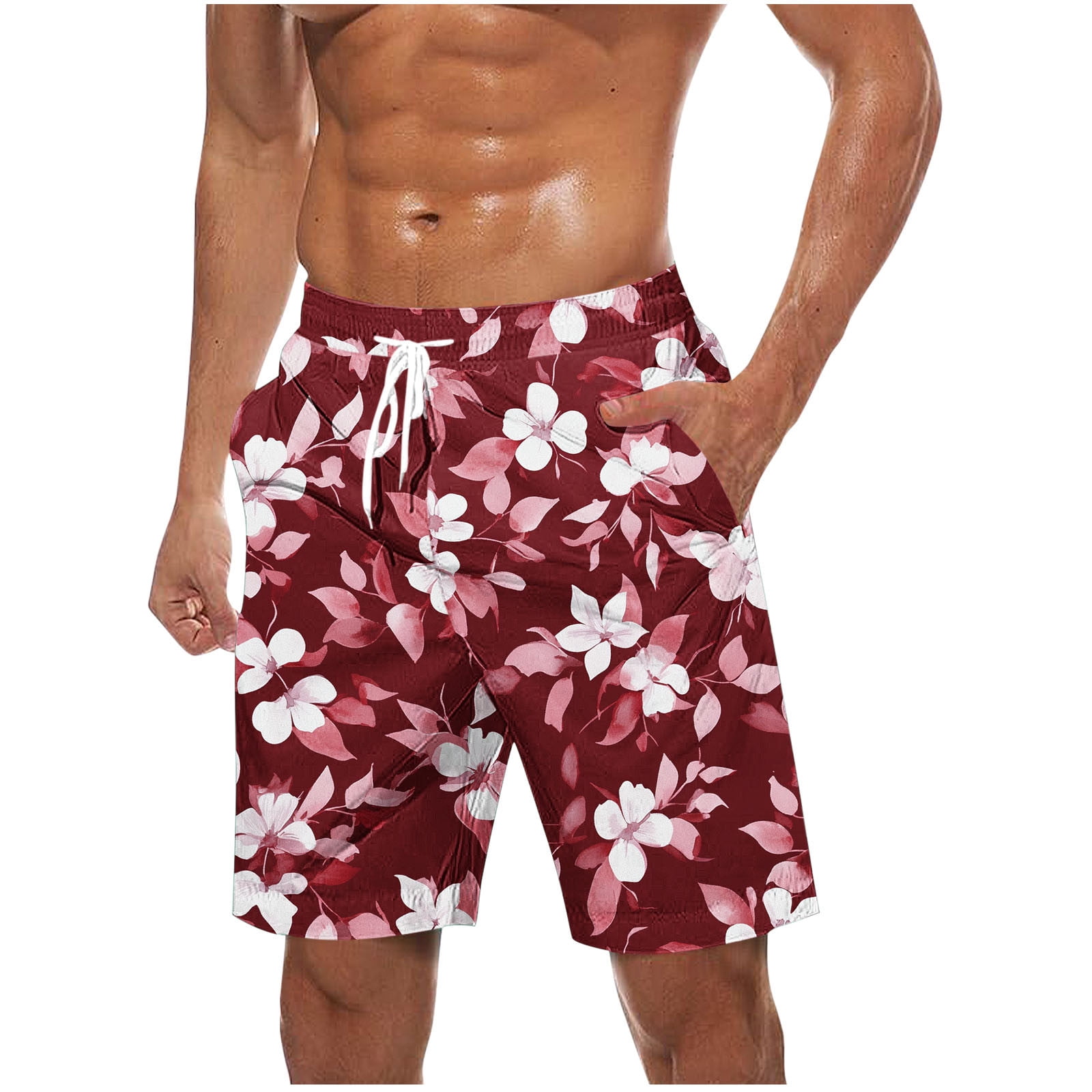 Iugvhana Men's Swim Trunks Quick Dry Bathing Suit Big & Tall Beach ...