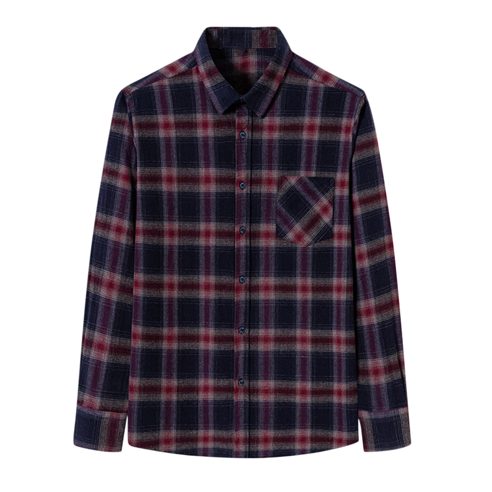 Iugvhana Mens Flannel Shirt Long Sleeve Plaid Flannel Shirt for Men ...