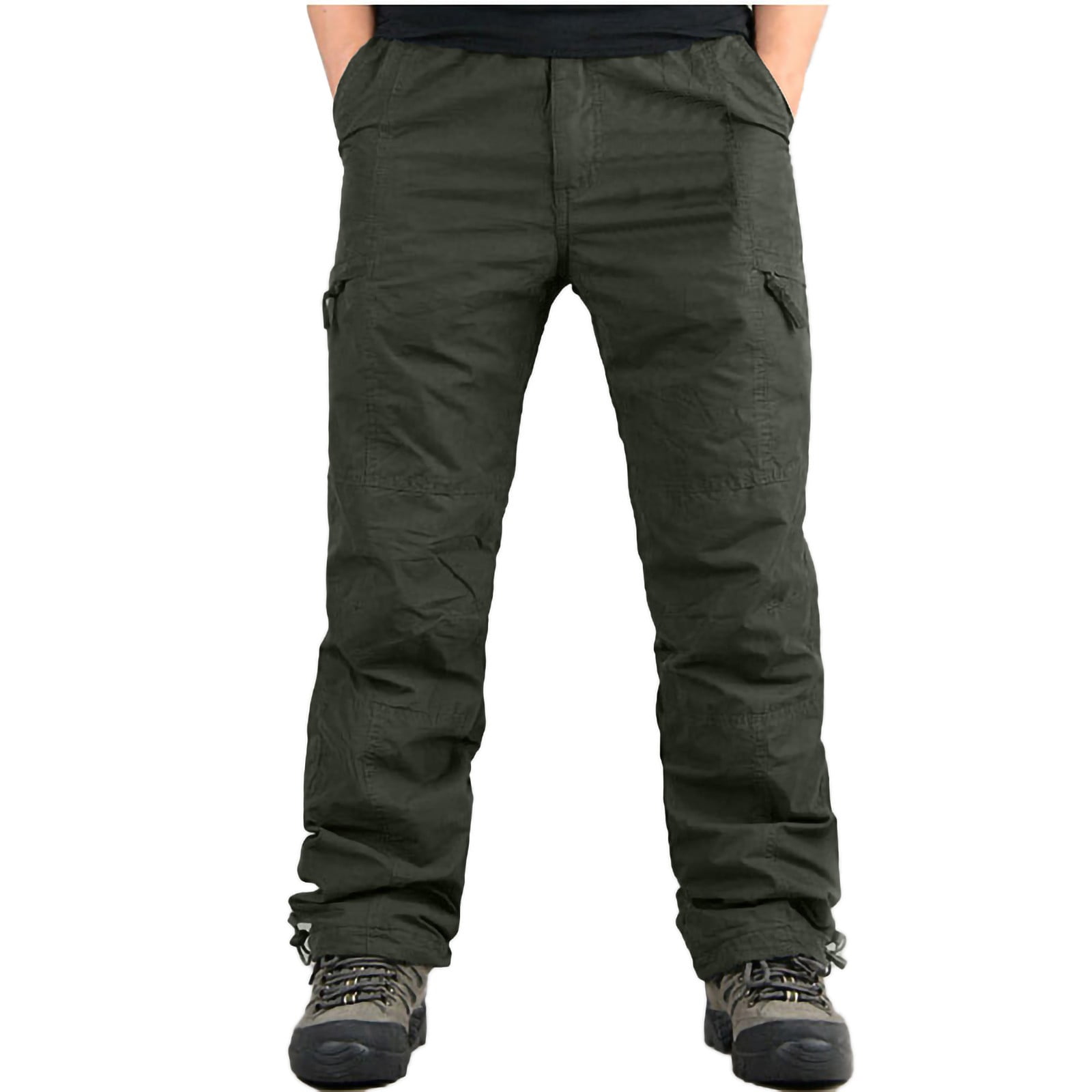 Iugvhana Mens Hiking Cargo Pants Outdoor Mountain Windproof Fleece Ski ...
