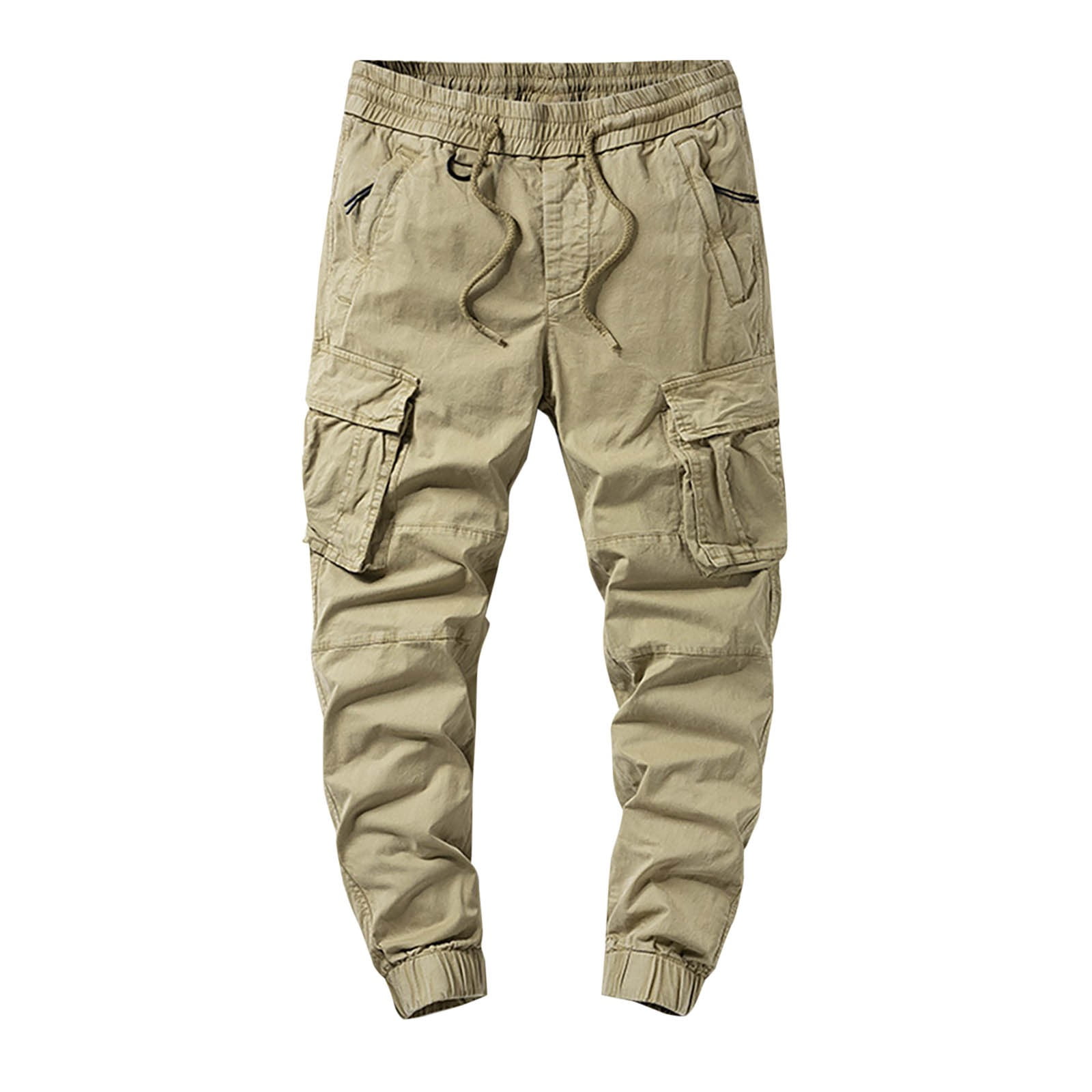 Iugvhana Mens Multi Pockets Cargo Pants Button Military Combat Ripstop ...