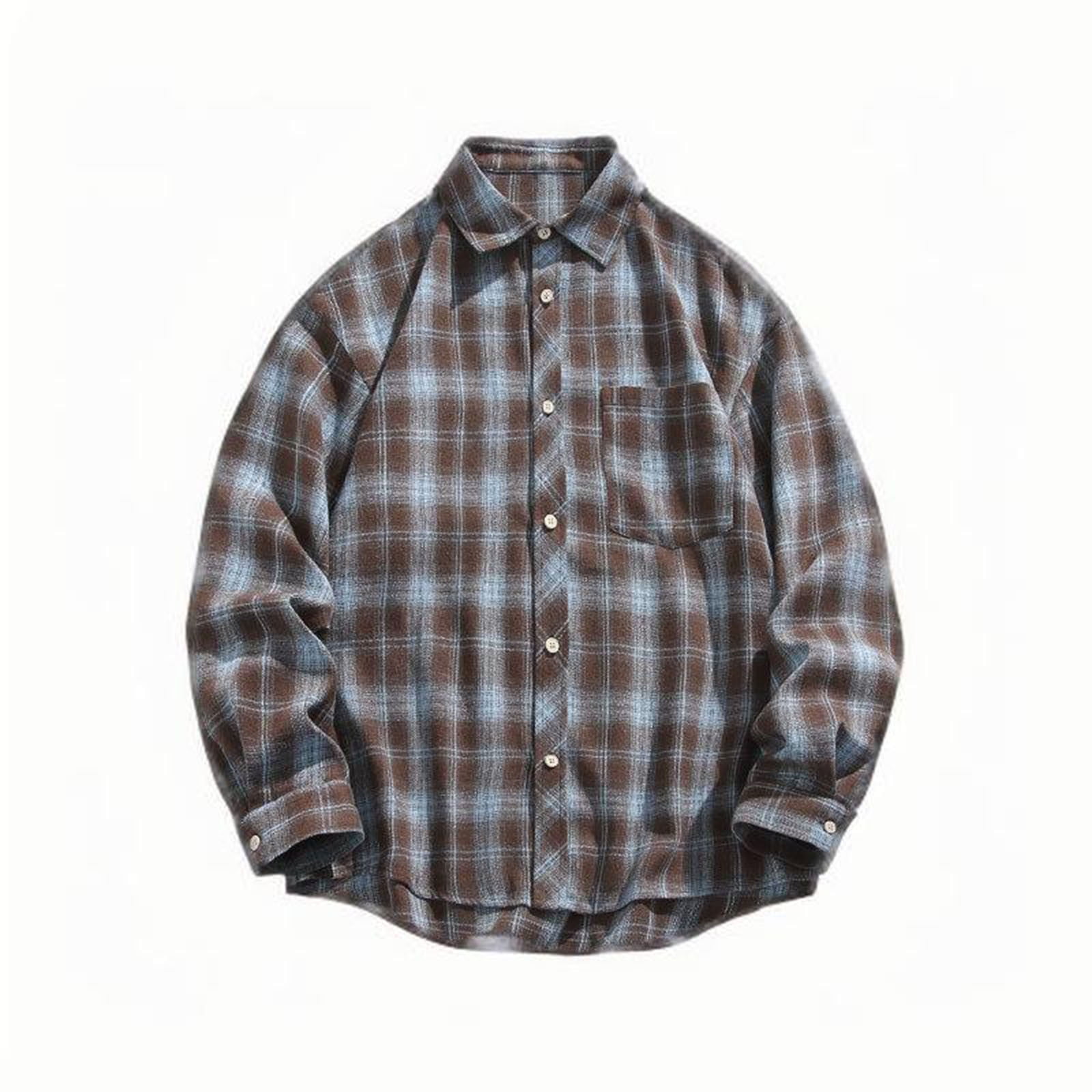 Iugvhana Mens Oversized Flannel Shirt Long Sleeve Plaid Flannel Shirt ...