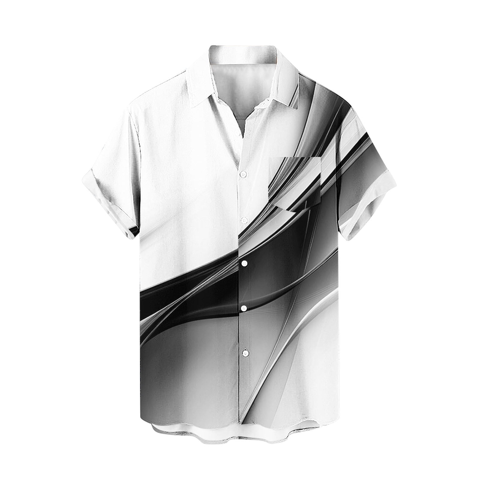 Iugvhana Summer Shirts for Men Cool 3D Light Shadow Print Button Down ...