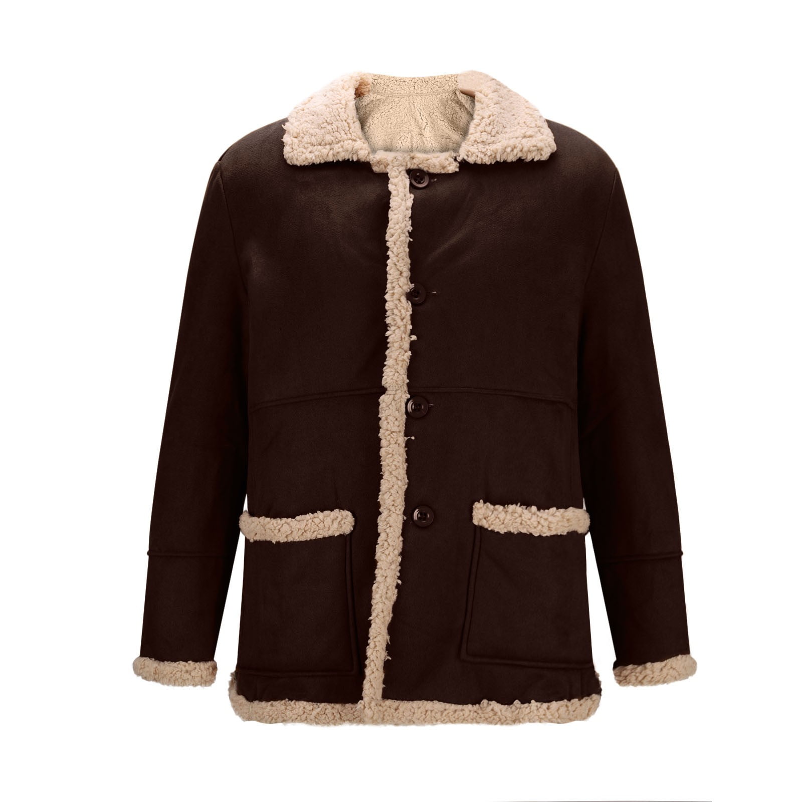 Iugvhana Winter Sherpa Fleece Lined Jackets for Men Thecken Warm Long ...