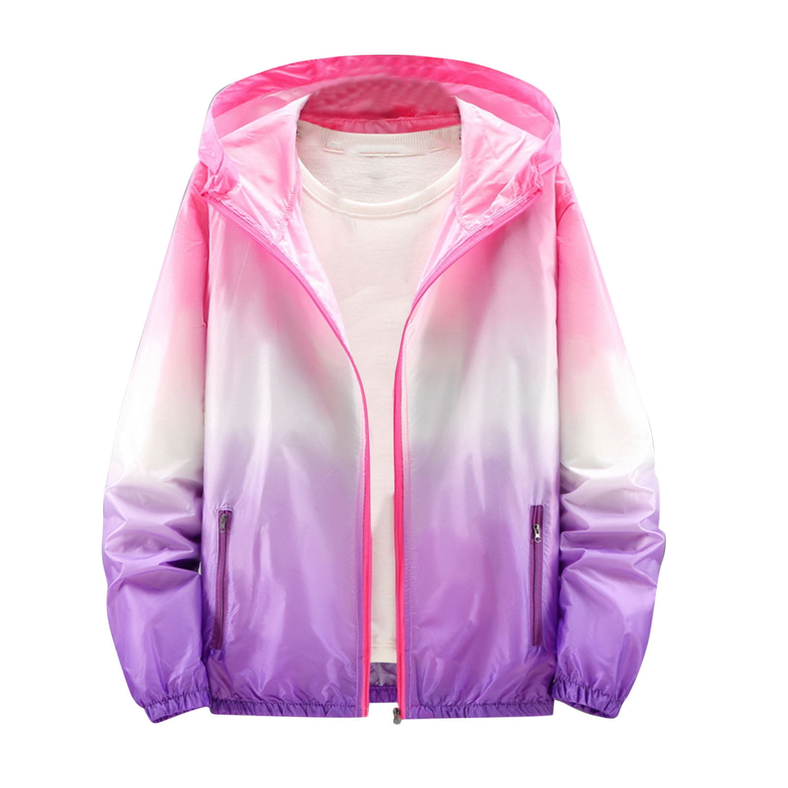 Iugvhana Zip Up Hoodies For Men Women Gradient Design Sun Protection ...