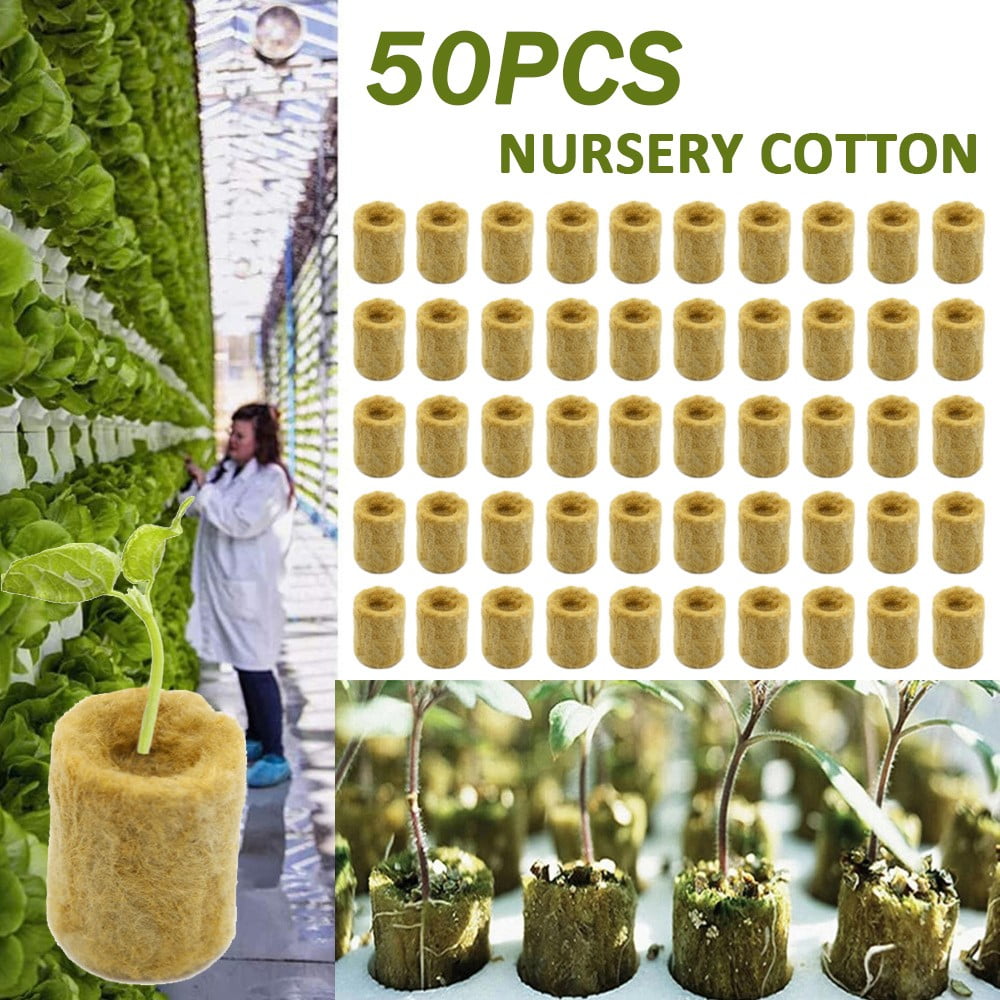 Iuhan Hydroponic Rockwool Plugs, 50PCS Agricultural Sowing Sapling ...