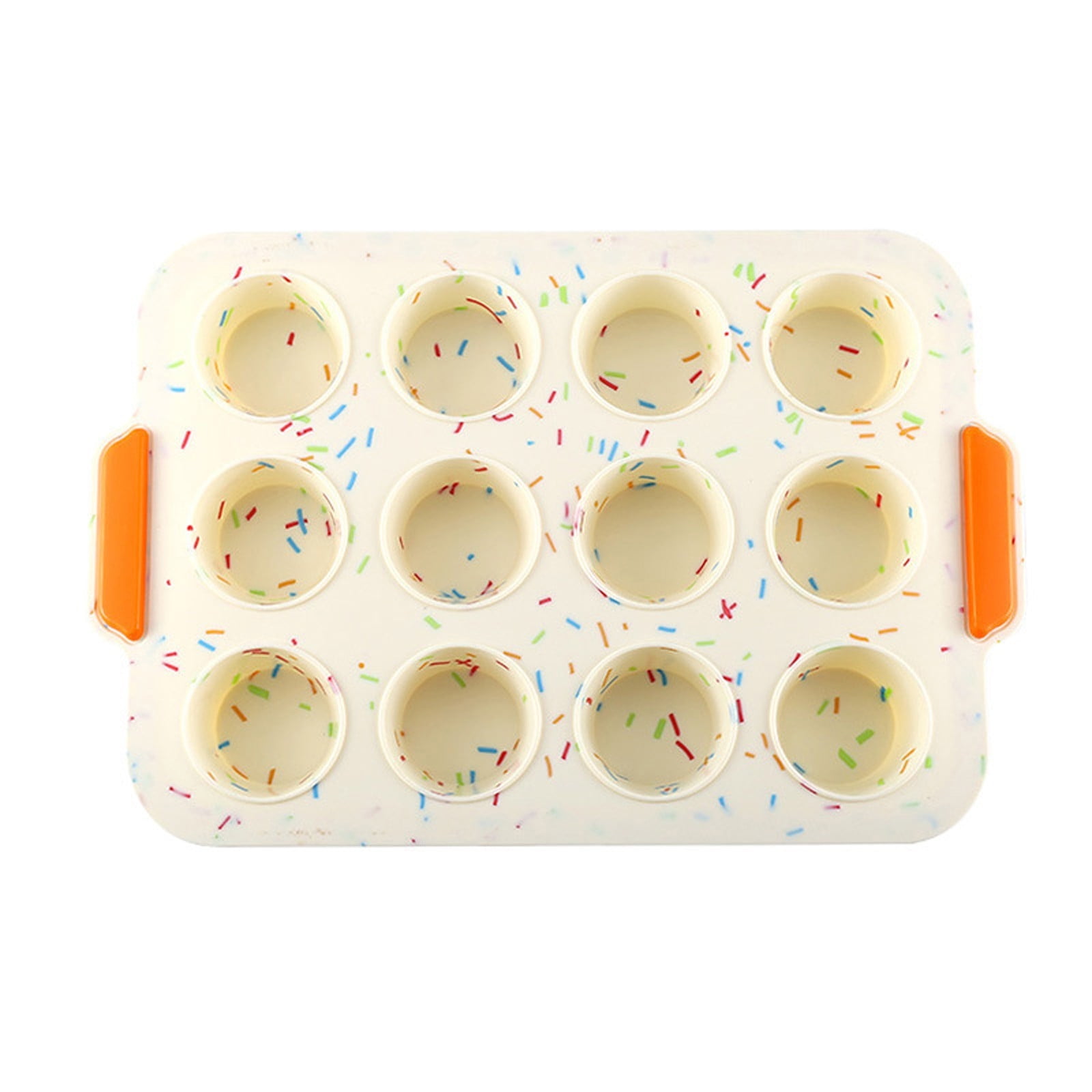Iuhan Silicone Cake Pan, 12-Cavity Round Muffin Chocolate Pizza Baking ...