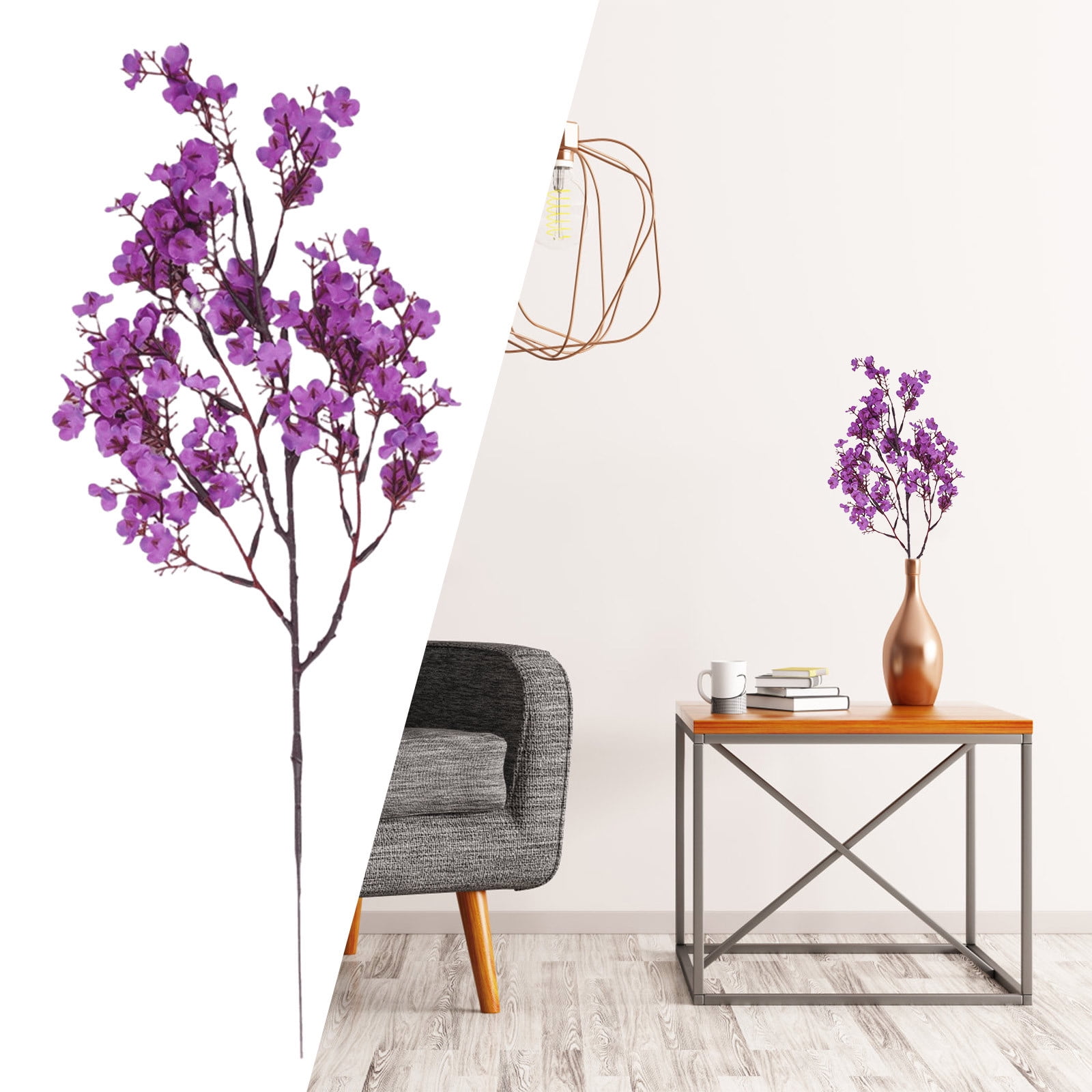 Iuhan Simulation Cherry Blossom Branches, 50cm Realistic Faux Peach ...