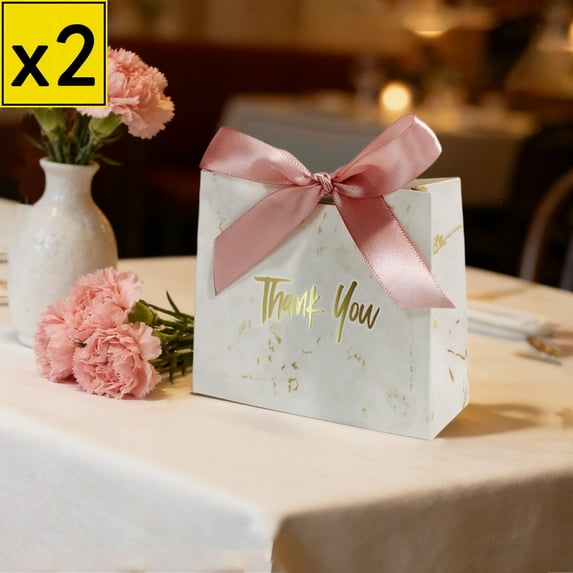 Iumwxz 10 Paper Gift Bags with Bow Handles and Neckties Mini Tote Bags ...