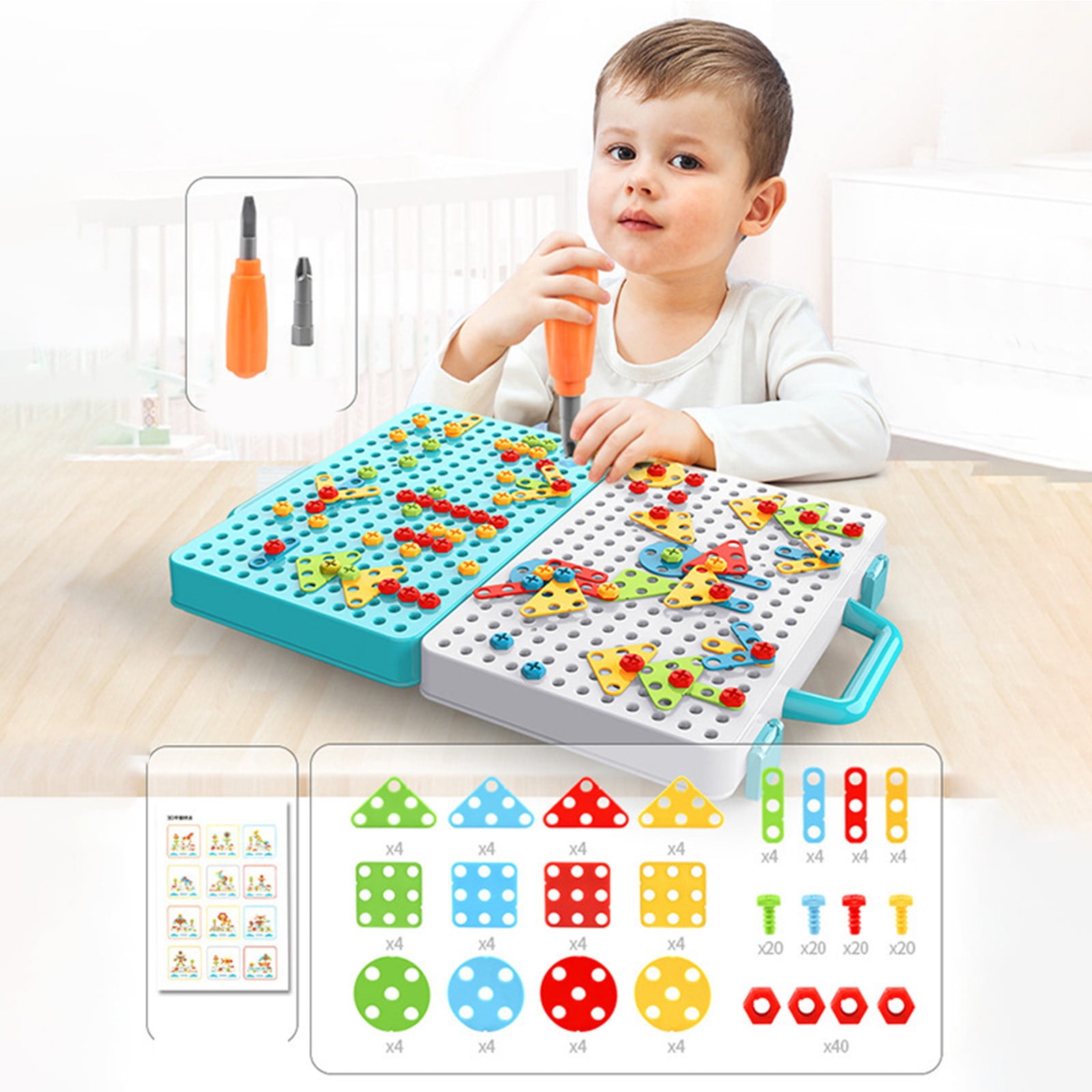 Iumwxz 188 Piece Screw Assembly Educational Decor Set with Plastic ...