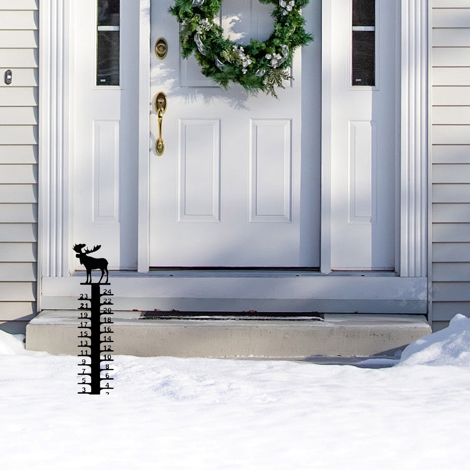 Iumwxz 34.3 Inch Metal Snow Gauge Measuring Stick with Accurate Scale ...