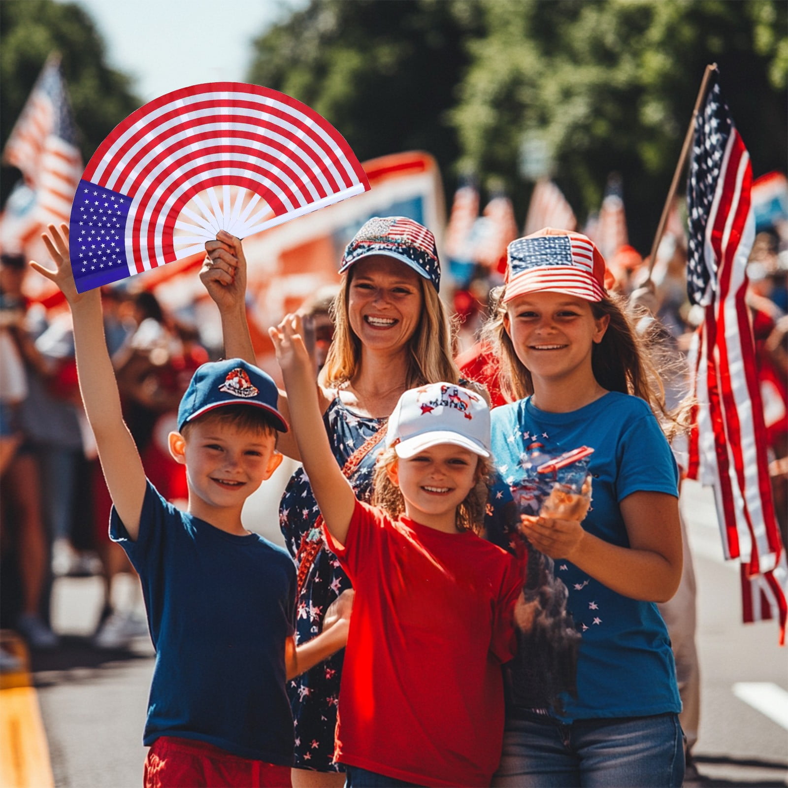 Iumwxz Up to 45% off Flag Fan-4th Of July Folding Hand Fans-13 Inch ...