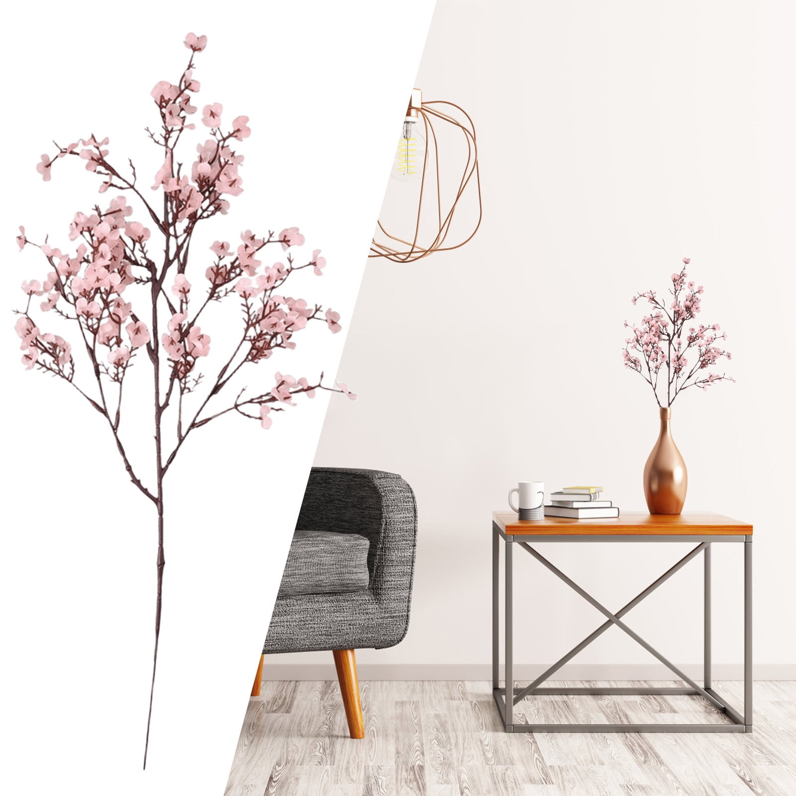 Iumwxz 50cm Realistic Flesh Colored Artificial Peach Blossom Branches ...