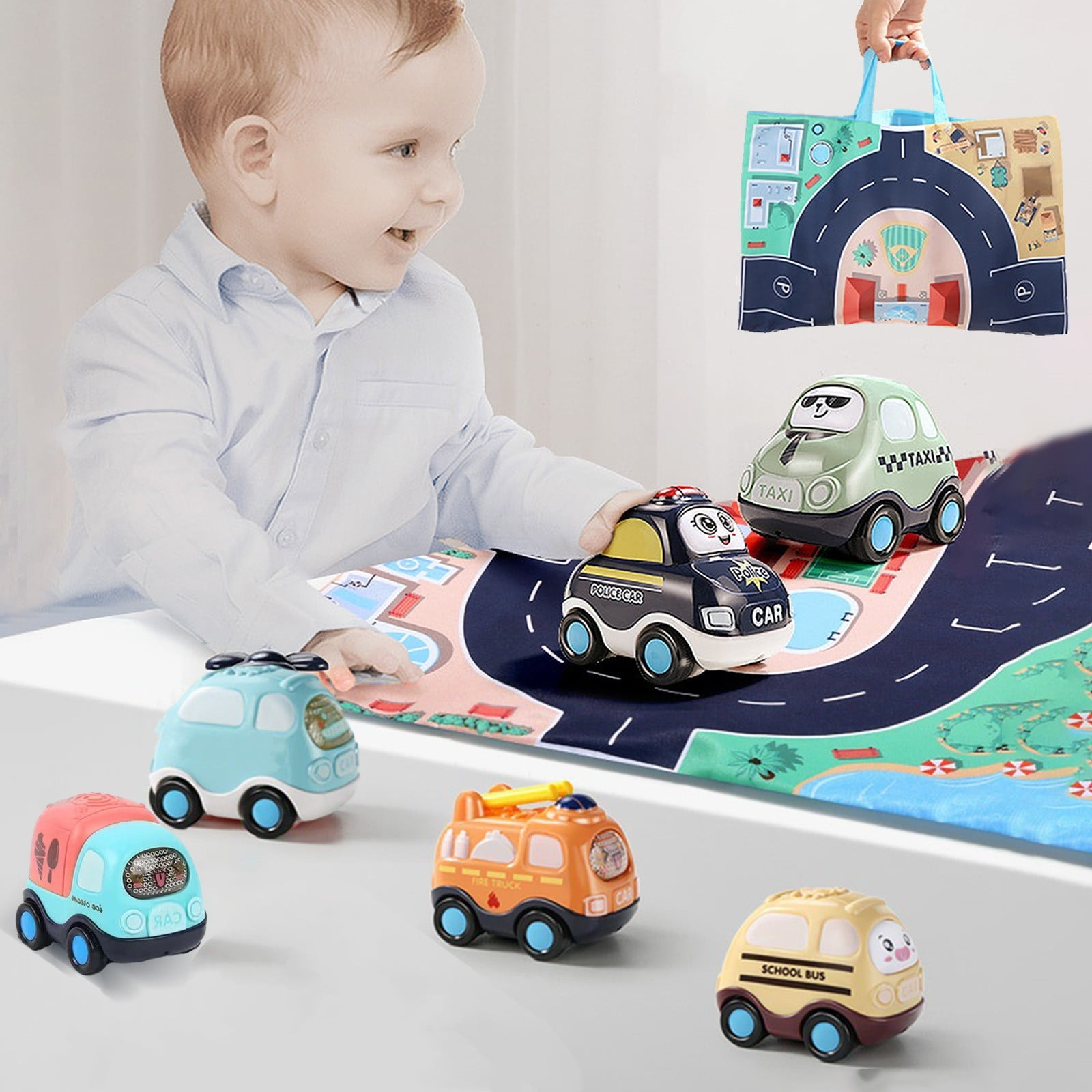 Iumwxz 6-Piece Engineering Car with Map Toy Gift Box Simulation Toy ...