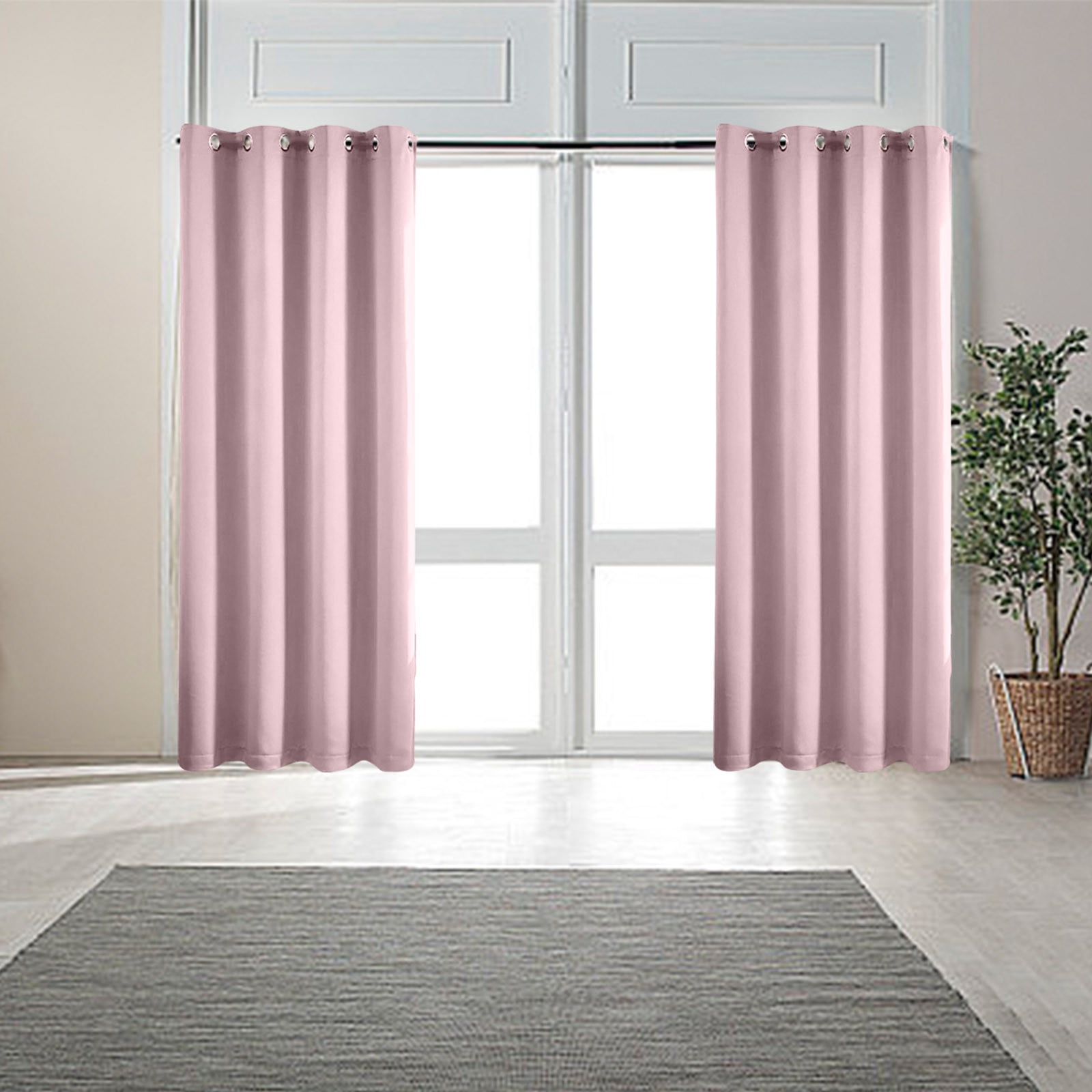 Iumwxz Blackout Curtain Panel Pair 63 Inches Wide by 52 Inches Long for ...