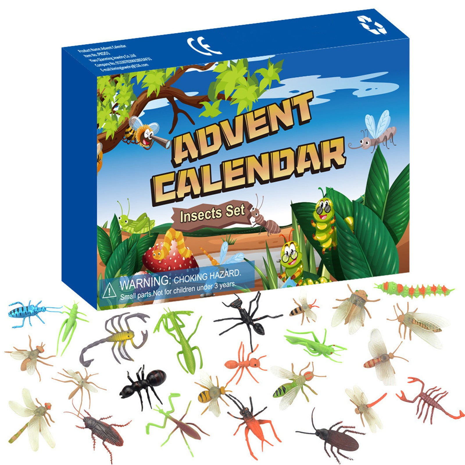 Iumwxz Christmas Insect Advent Calendar 24 Day Countdown Set with 24 ...