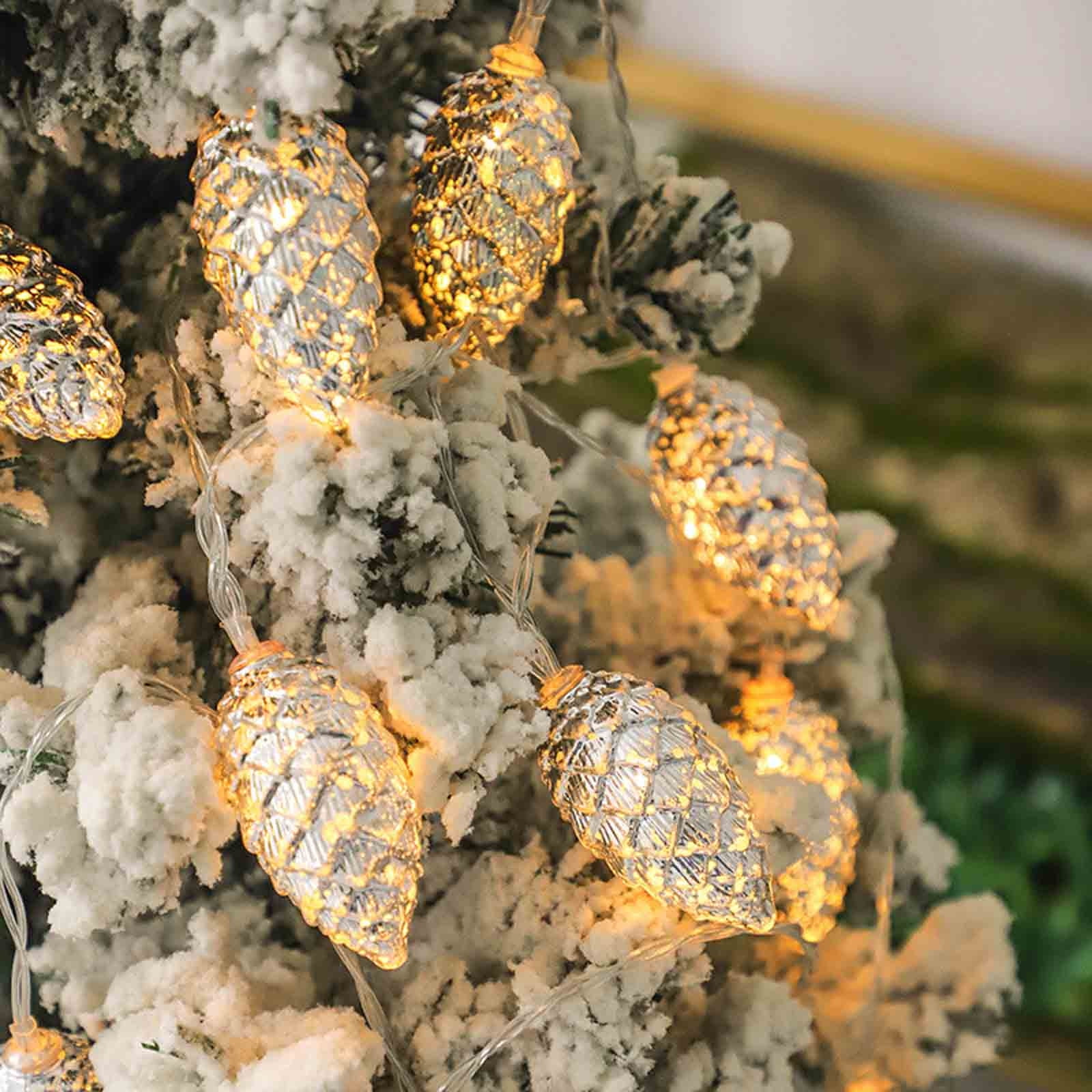 Iumwxz Christmas Ornaments String Lights 59in Length 10 Leds Pine Cone ...