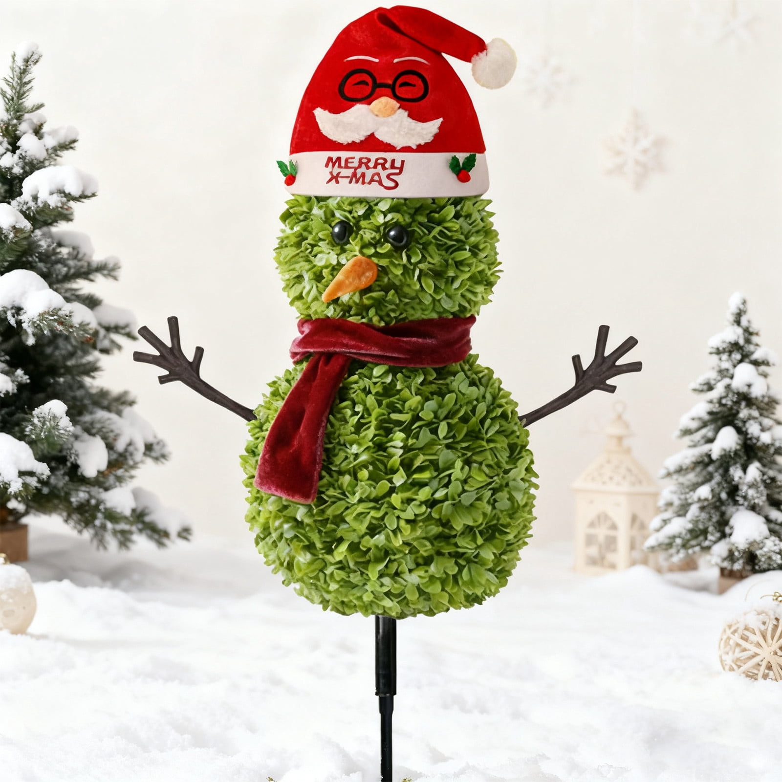 Iumwxz Christmas Snowman Ground Decoration Outdoor Yard Decor with Easy ...