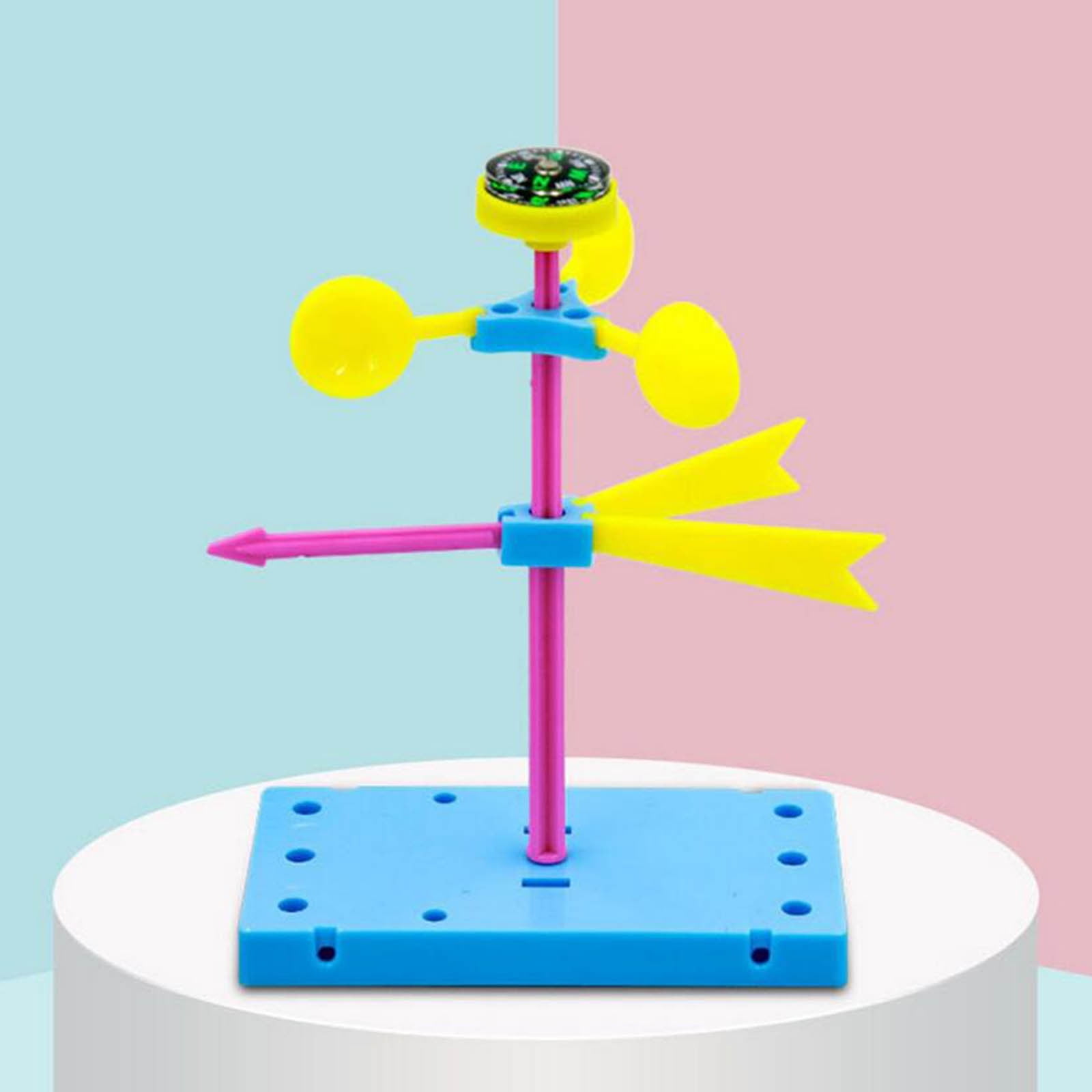 Iumwxz DIY Plastic Wind Vane Model Anemometer Kit Educational Weather ...