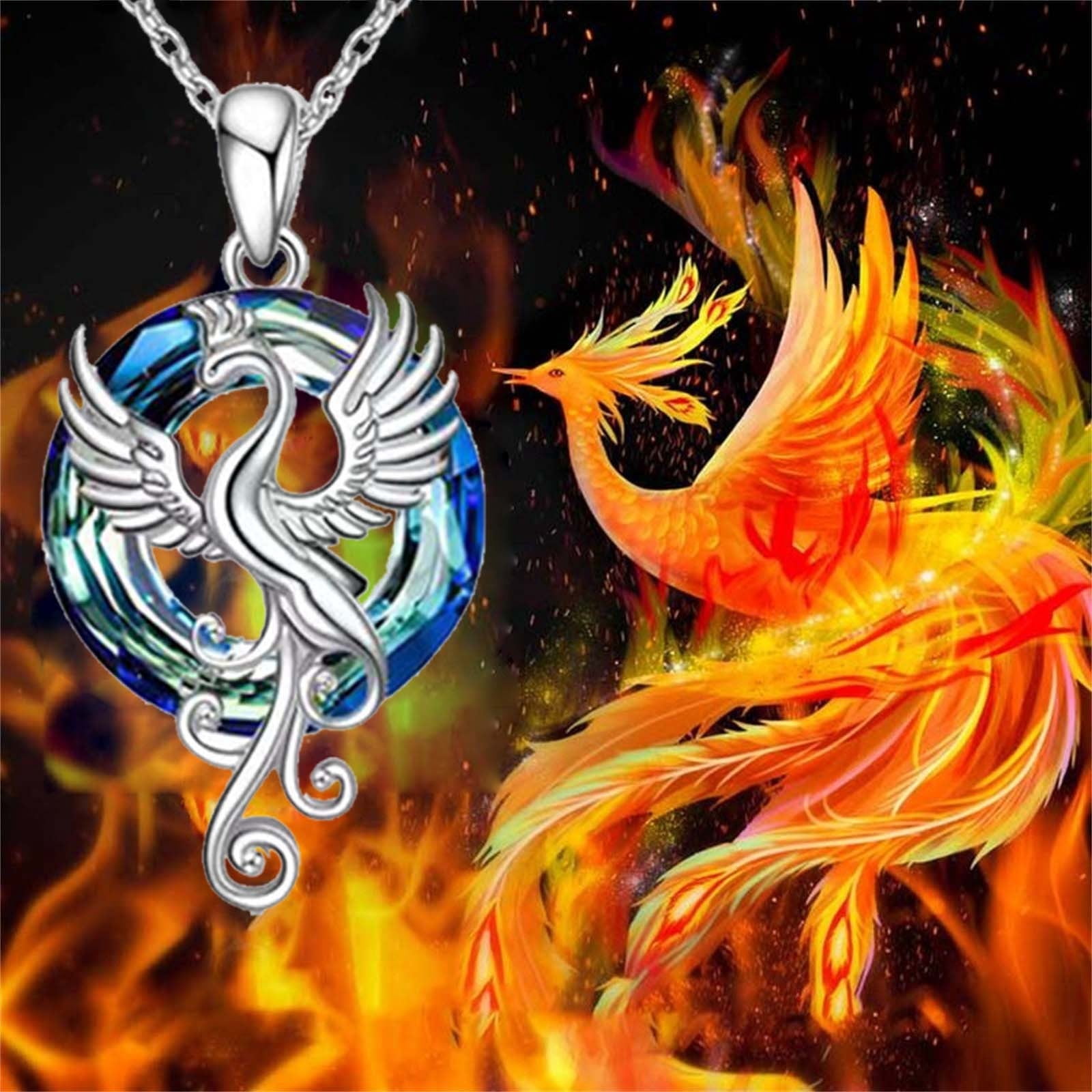 Iumwxz Inspirational Phoenix Flying Birds Necklace for Women with ...