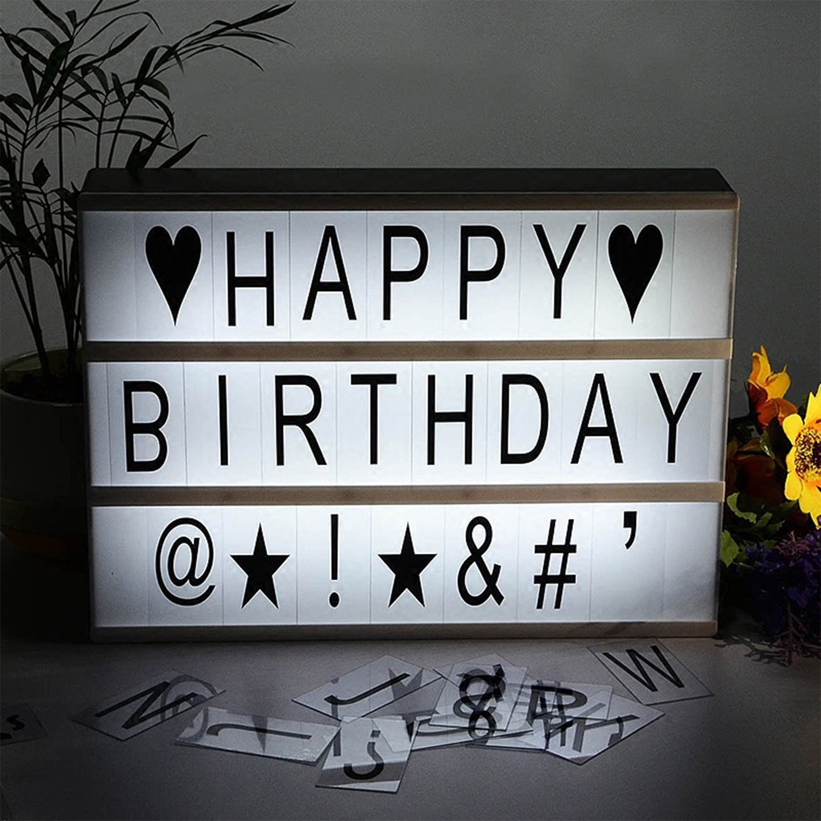 Iumwxz LED A4 Light Box with 85 Cards for DIY Message Board, White LED ...