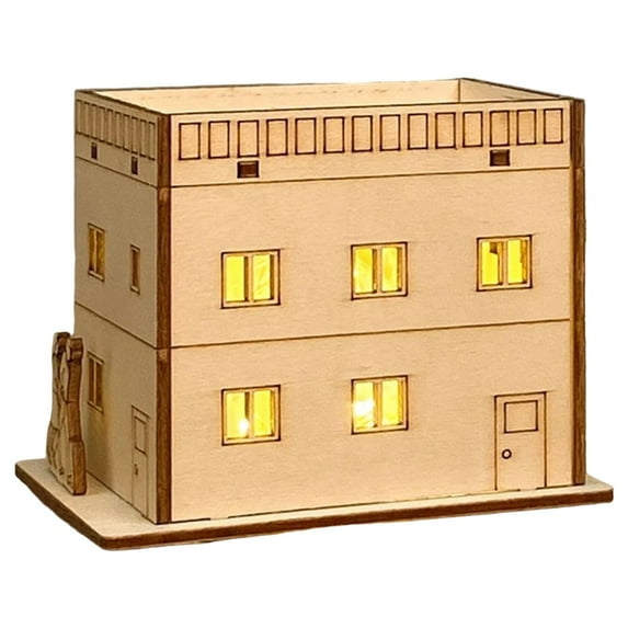Iumwxz Light Up Handmade Wooden Christmas Village Houses DIY Craft Kit with Soft LED Lights for ...