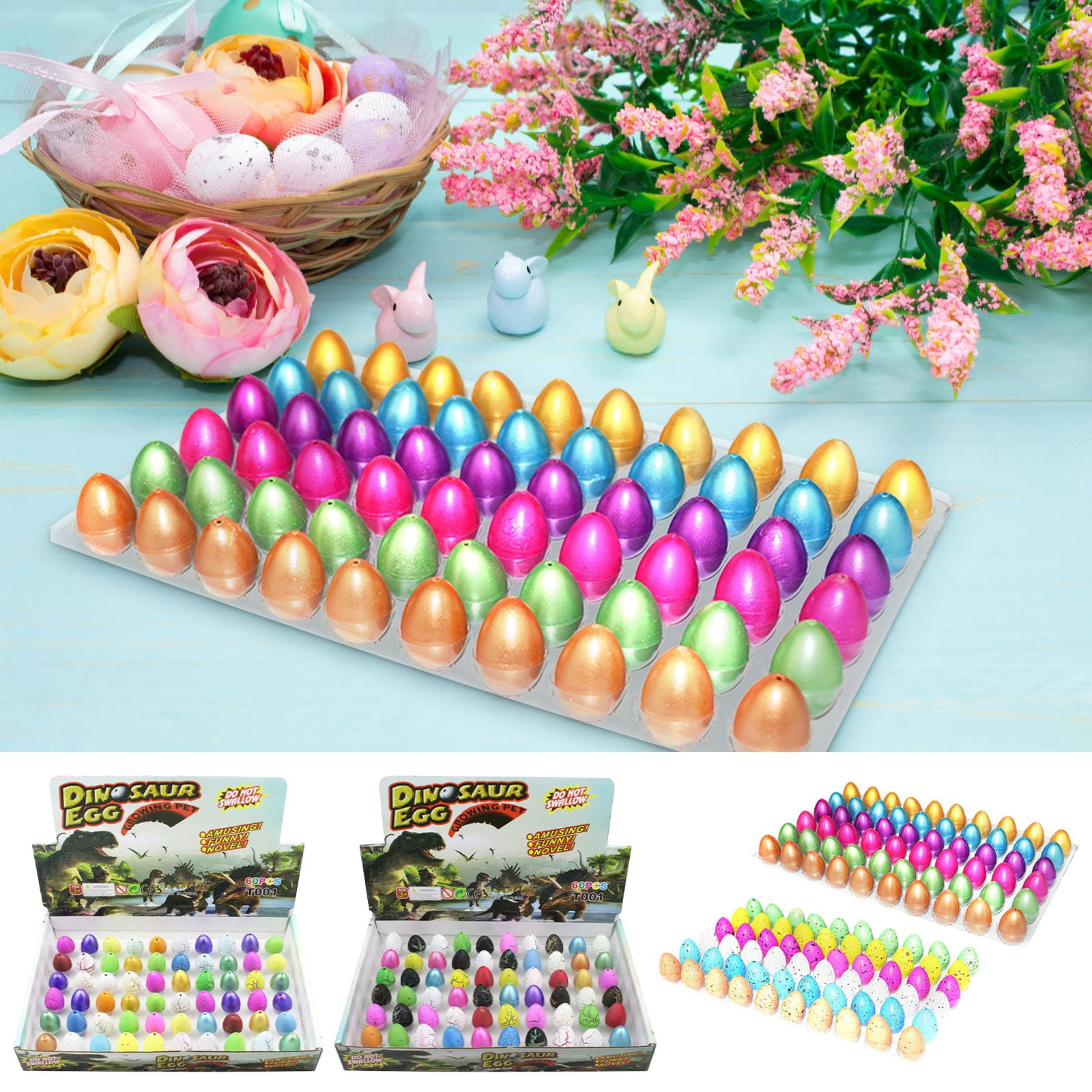 Iumwxz My Order easter eggs 60 Pack Dinosaur Eggs Hatching In Water ...