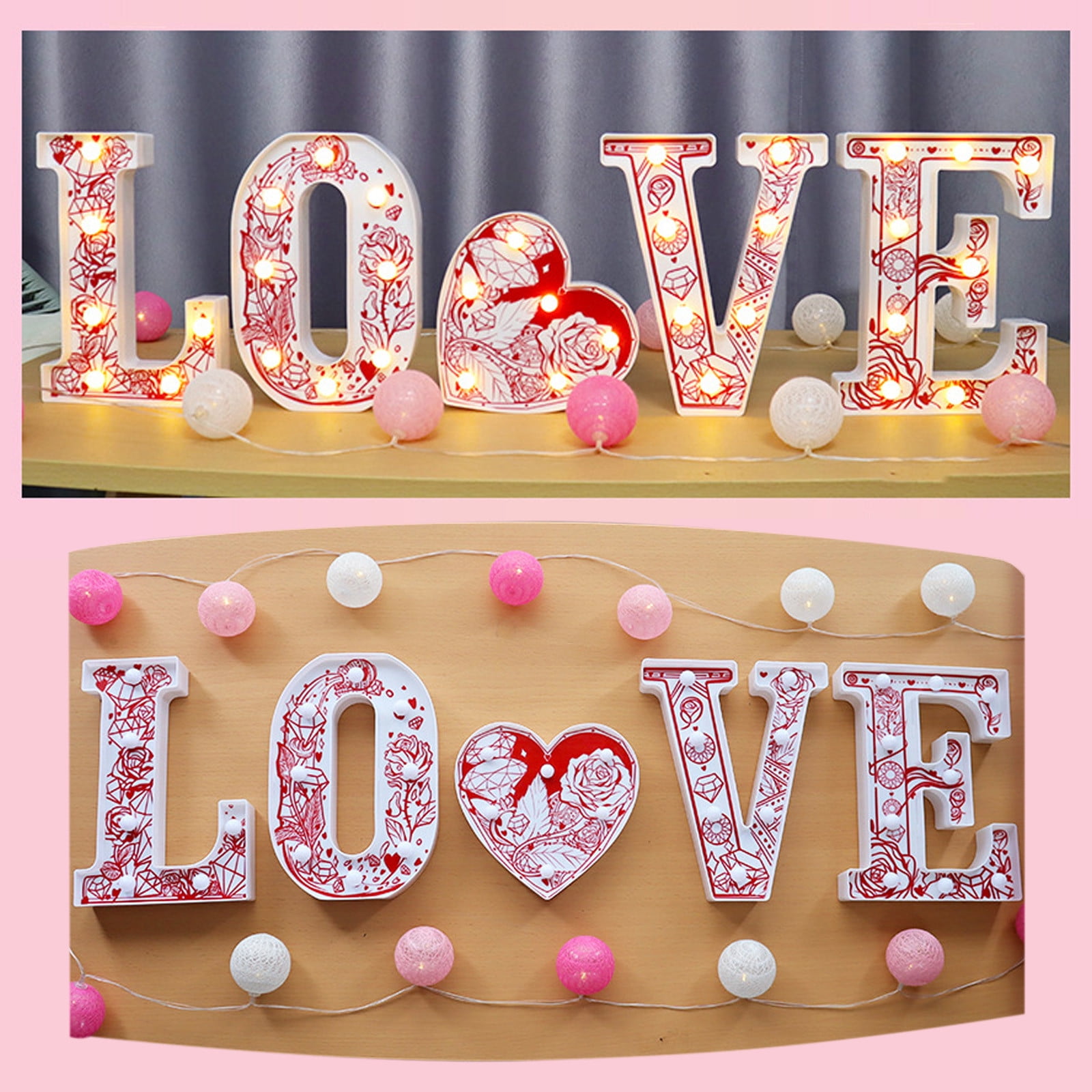 Iumwxz Valentines Day Gifts Light up Letters-Led Letters Lights Sign ...