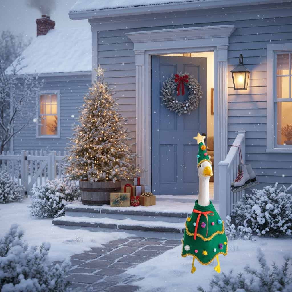 Iumwxz Porch Goose Outfits Double Layer Felt Christmas Tree Costume for ...