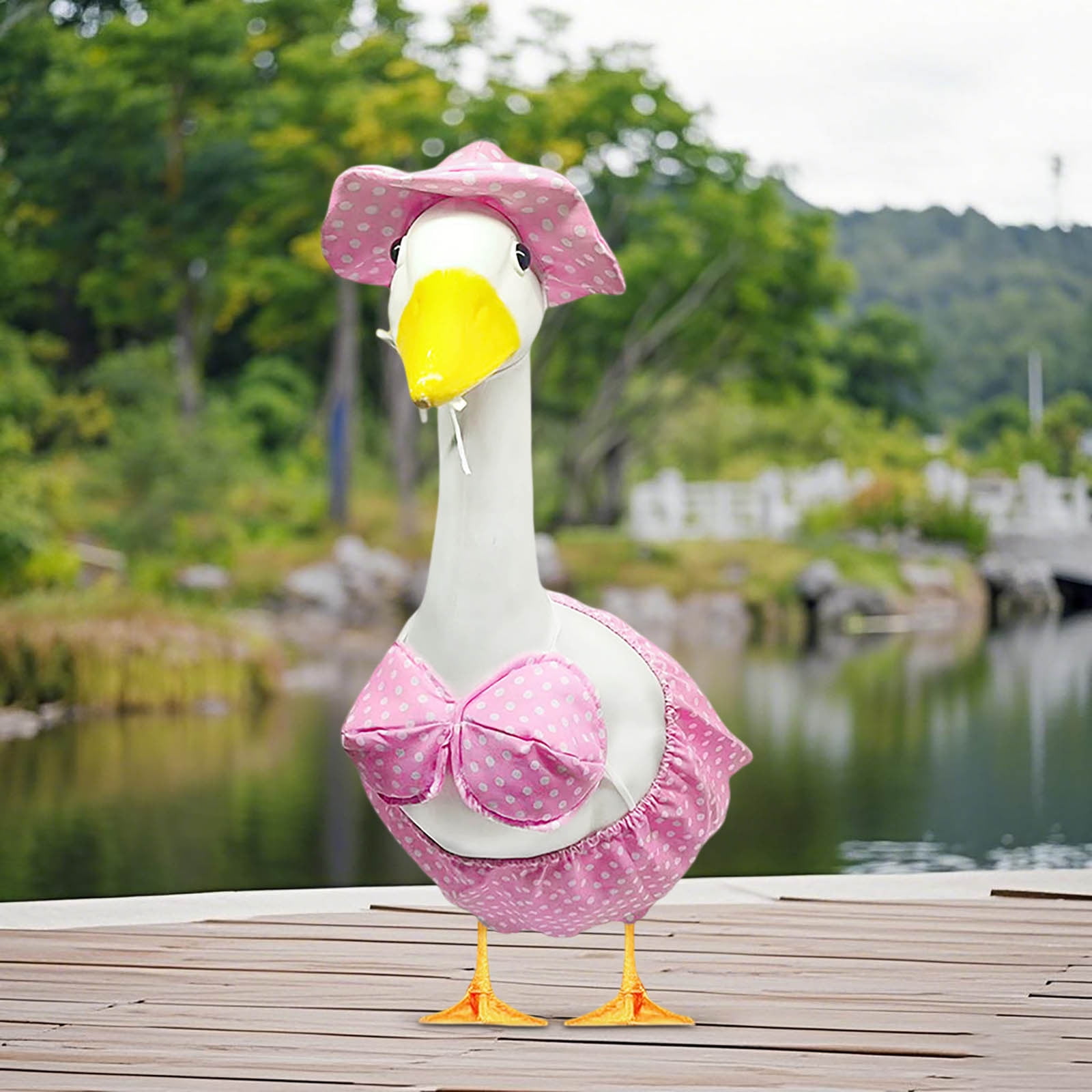 Iumwxz Porch Goose Outfits Outdoor Holiday Decoration Set with White ...