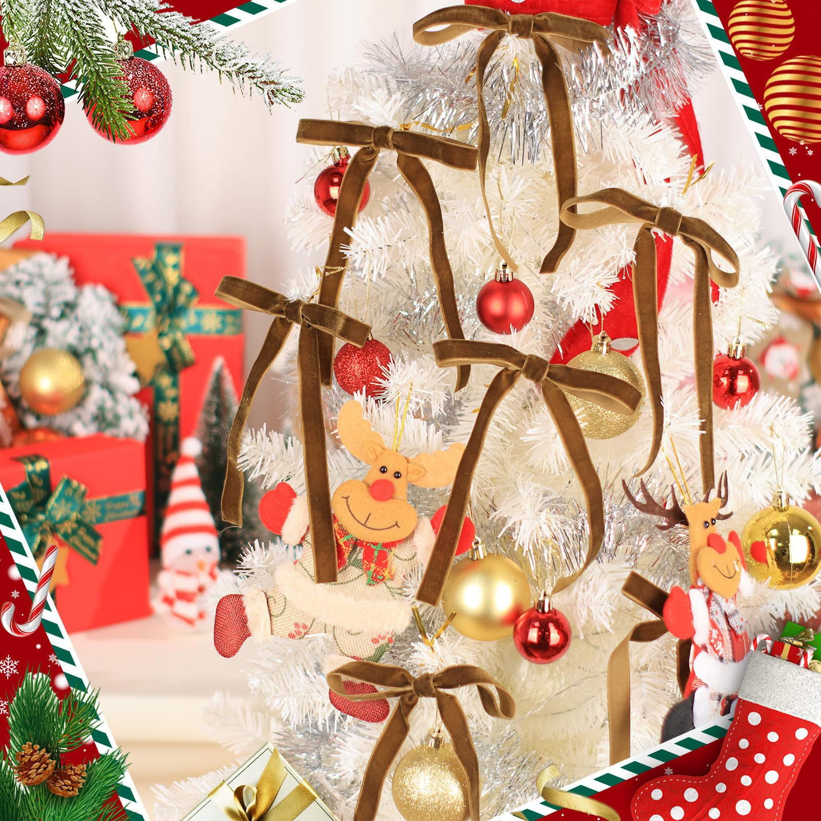 Iumwxz Tax Free Weekend 10pc Velvet Christmas Tree Bow Decoration ...
