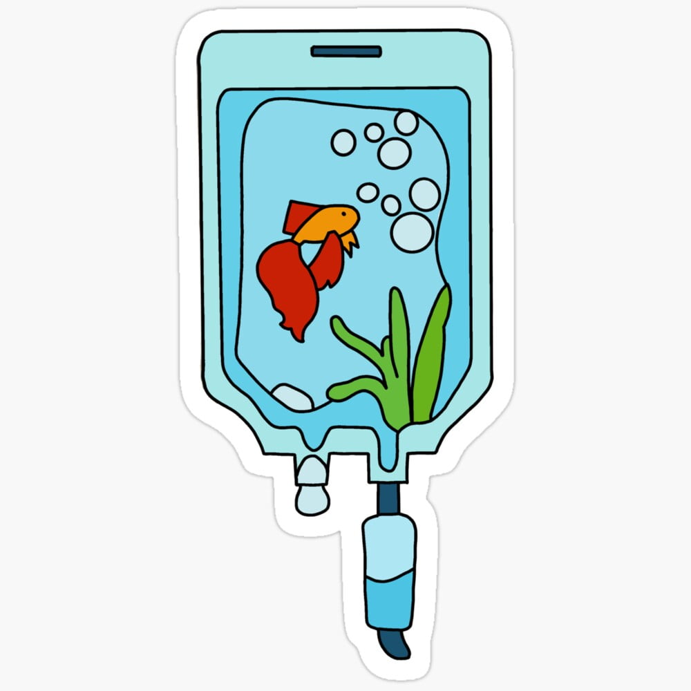 Iv Fluids Fish Sticker Phone Decal Water Bottle Stickers Car Decals ...