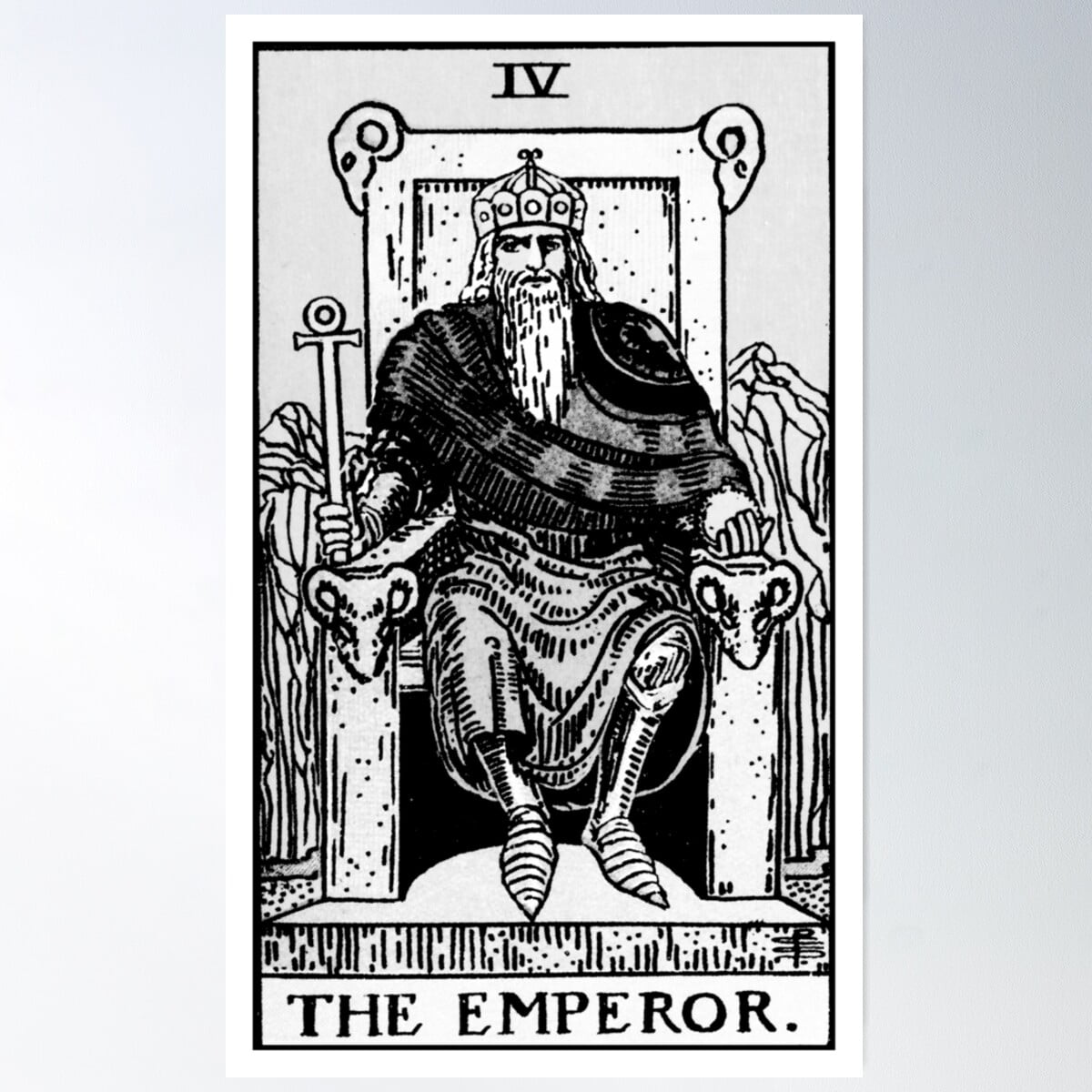 Iv. The Emperor Tarot Card | Black And White Poster Wall Art, Modern ...