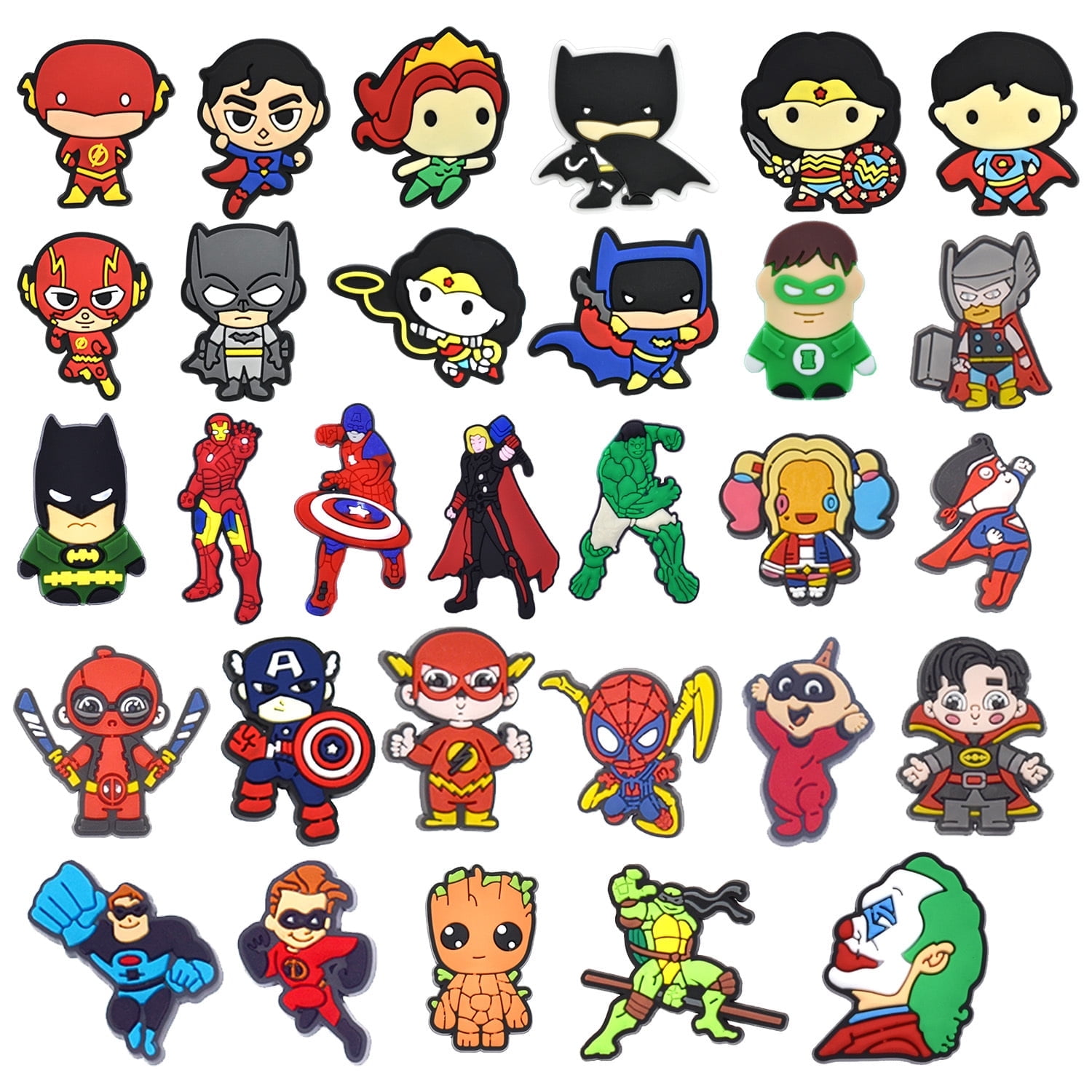 IvaSky 30 PCS Superhero Shoe Charms for Kids Boys Girls Croc Charms ...