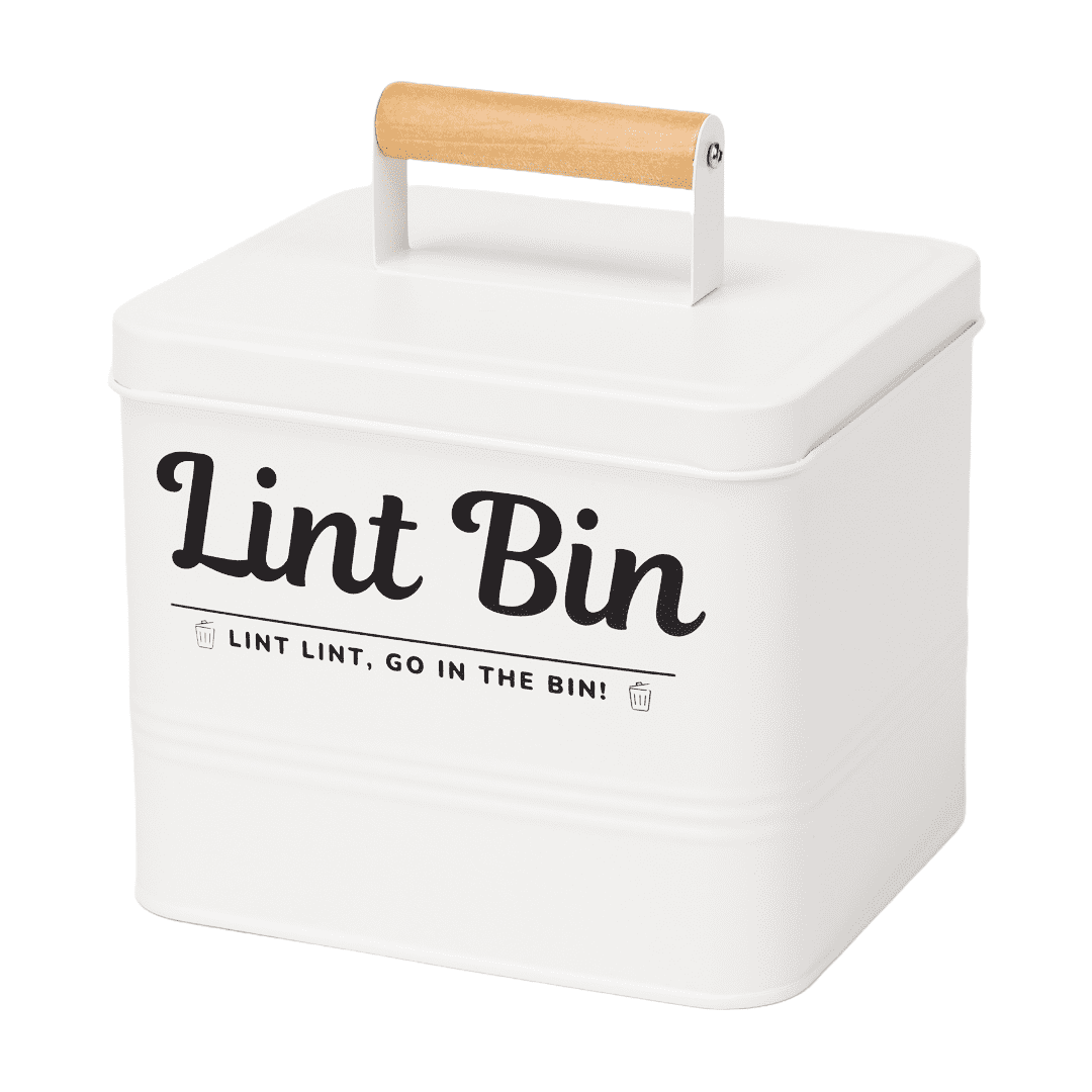 IvaSky Farmhouse Metal Lint Bin for Laundry Room Decor - Lint Trash Can ...