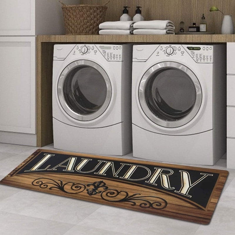 Ivalue 1.7x5ft Laundry Room Runner Rug Non-Slip Rubber Laundry Floor ...