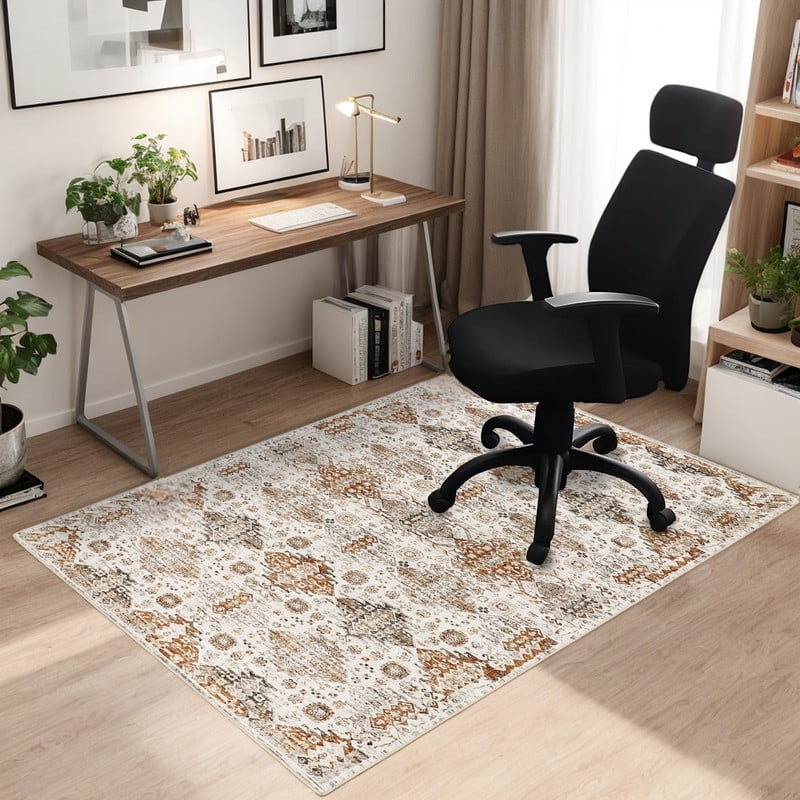 Ivalue Office Chair Mat for Hardwood Tile Floor 47" x 59" Boho Desk ...