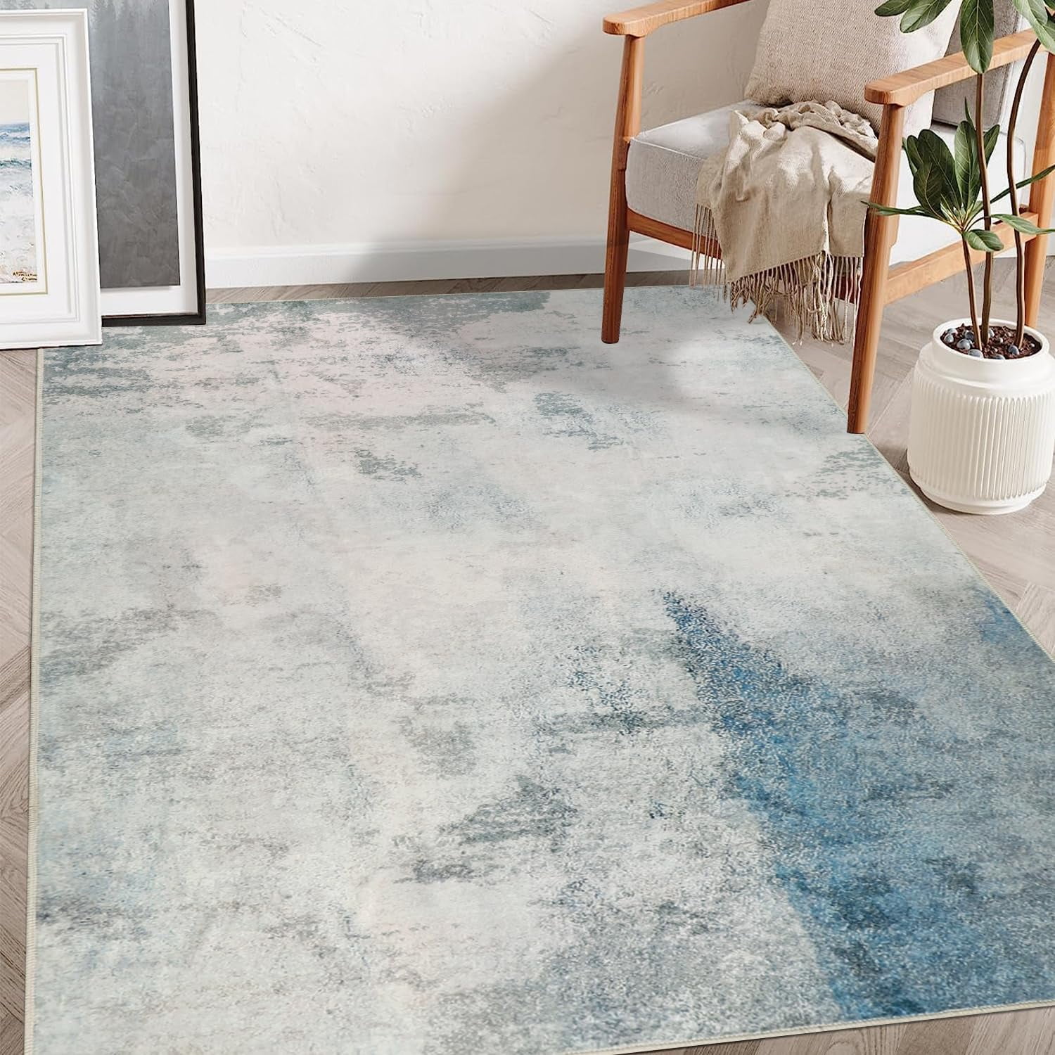 Ivalue Washable Area Rug 3x5, Soft Abstract Rugs for Living Room, Non ...