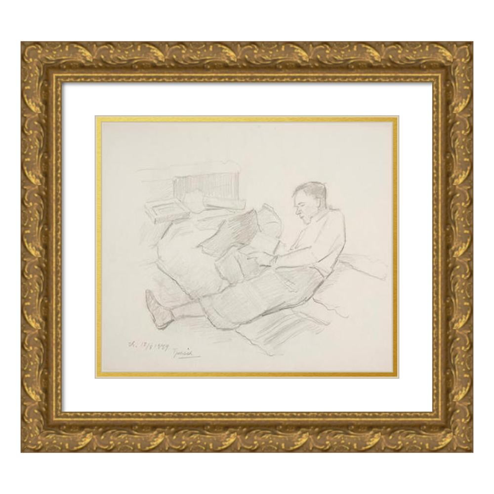 Ivan Ivanec 14x12 Gold Ornate Wood Frame and Double Matted Museum Art ...