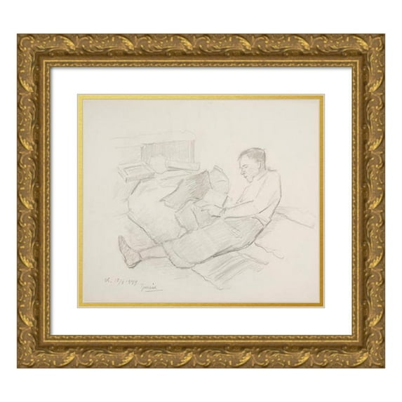 Ivan Ivanec 14x12 Gold Ornate Wood Frame and Double Matted Museum Art ...