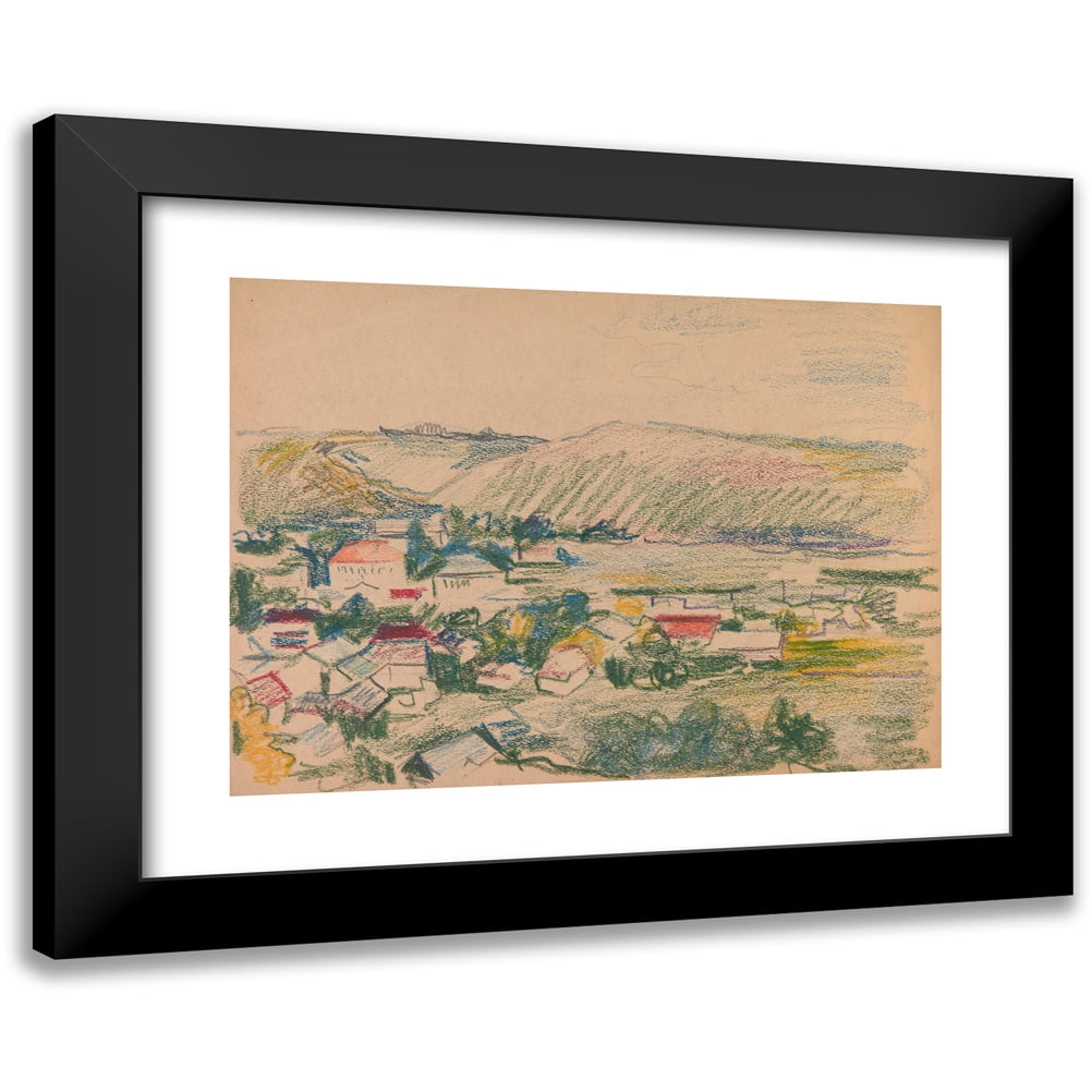 Ivan Ivanec 18x14 Black Modern Framed Museum Art Print Titled - Summer Landscape with Houses ...