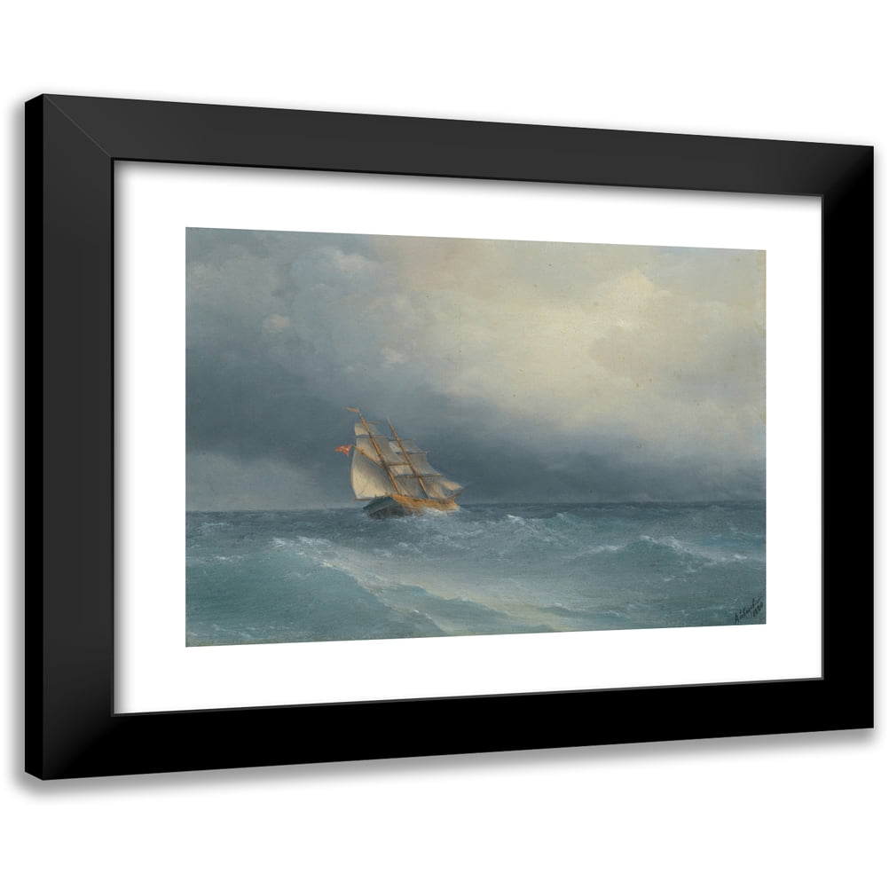 Ivan Konstantinovich Aivazovsky 24x18 Black Modern Framed Museum Art Print Titled - The Lifting ...