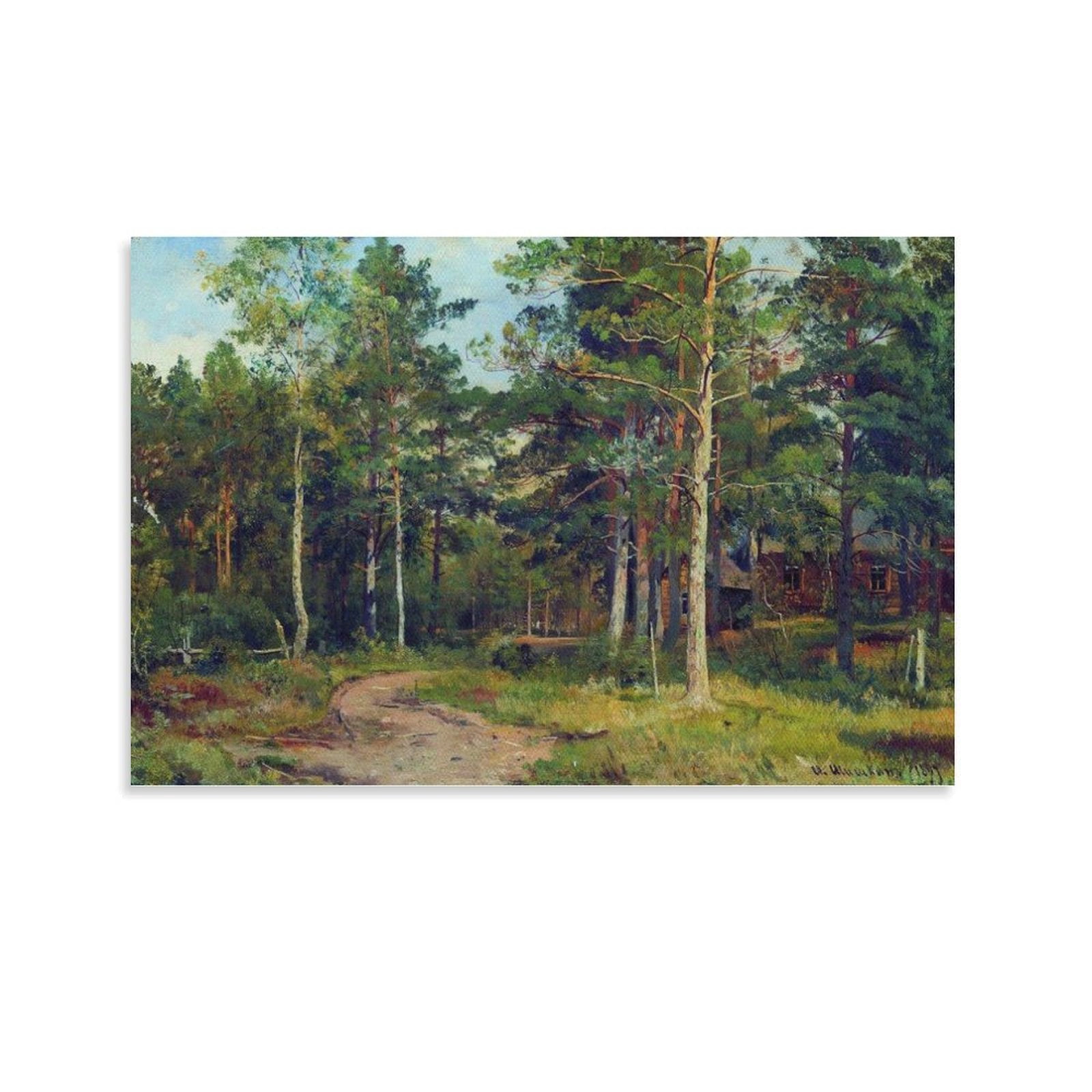 Ivan Shishkin Print Painting Autumn Landscape. Path in The Forest Room ...